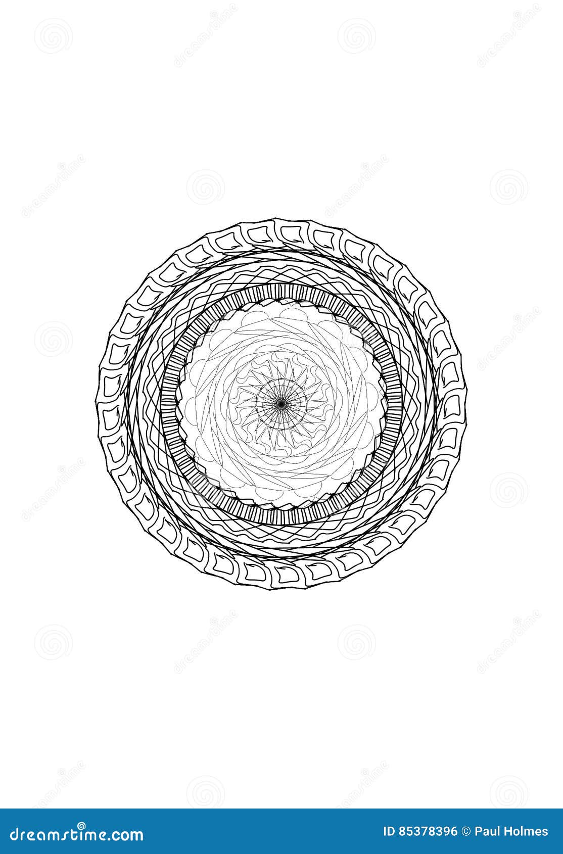 Mandala With Lines Forming Geometric Figures Drawn On A White ...