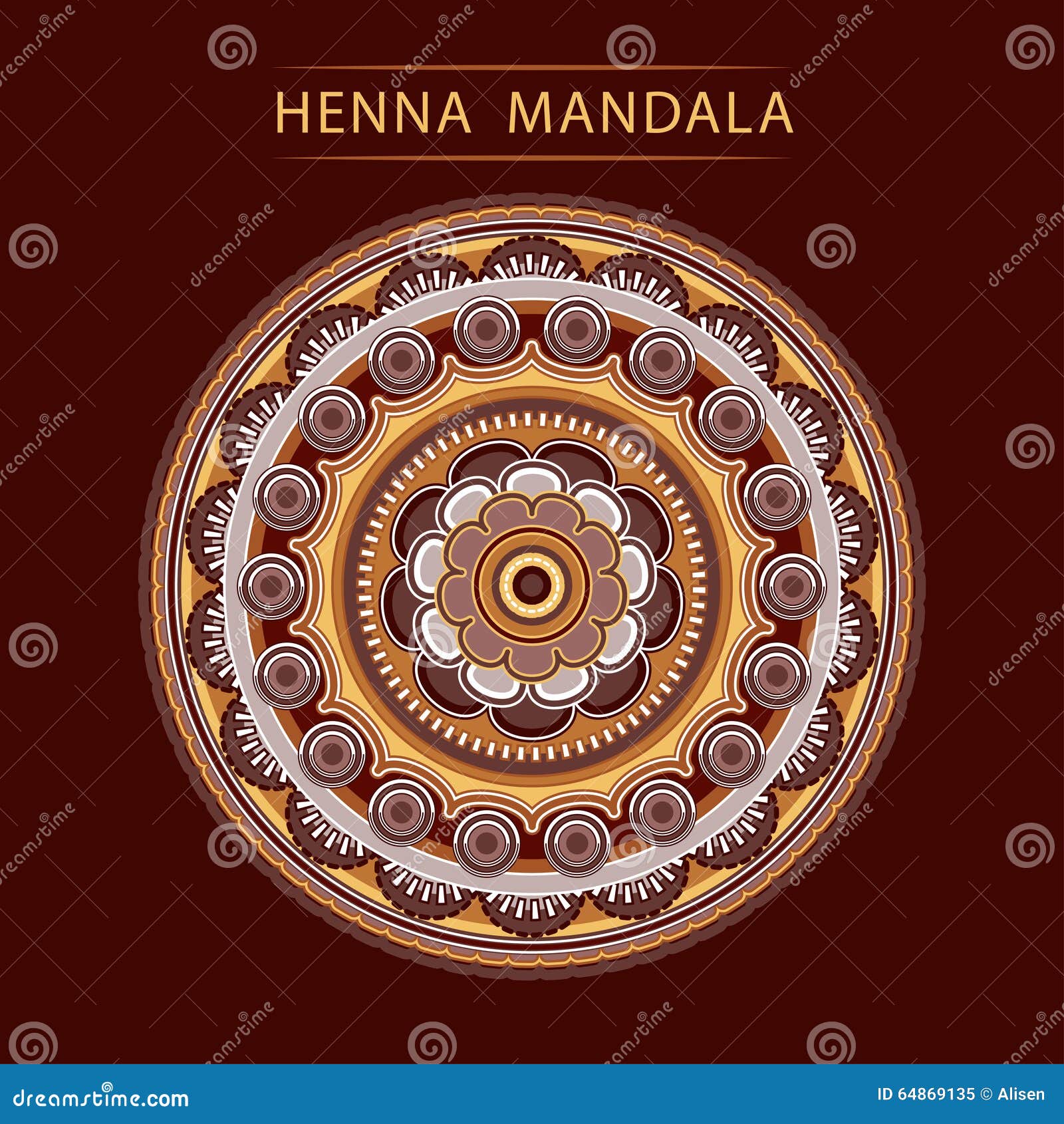 Mandala Lisa Da Hena, Vetor Ilustração do Vetor - Ilustração de fundo ...