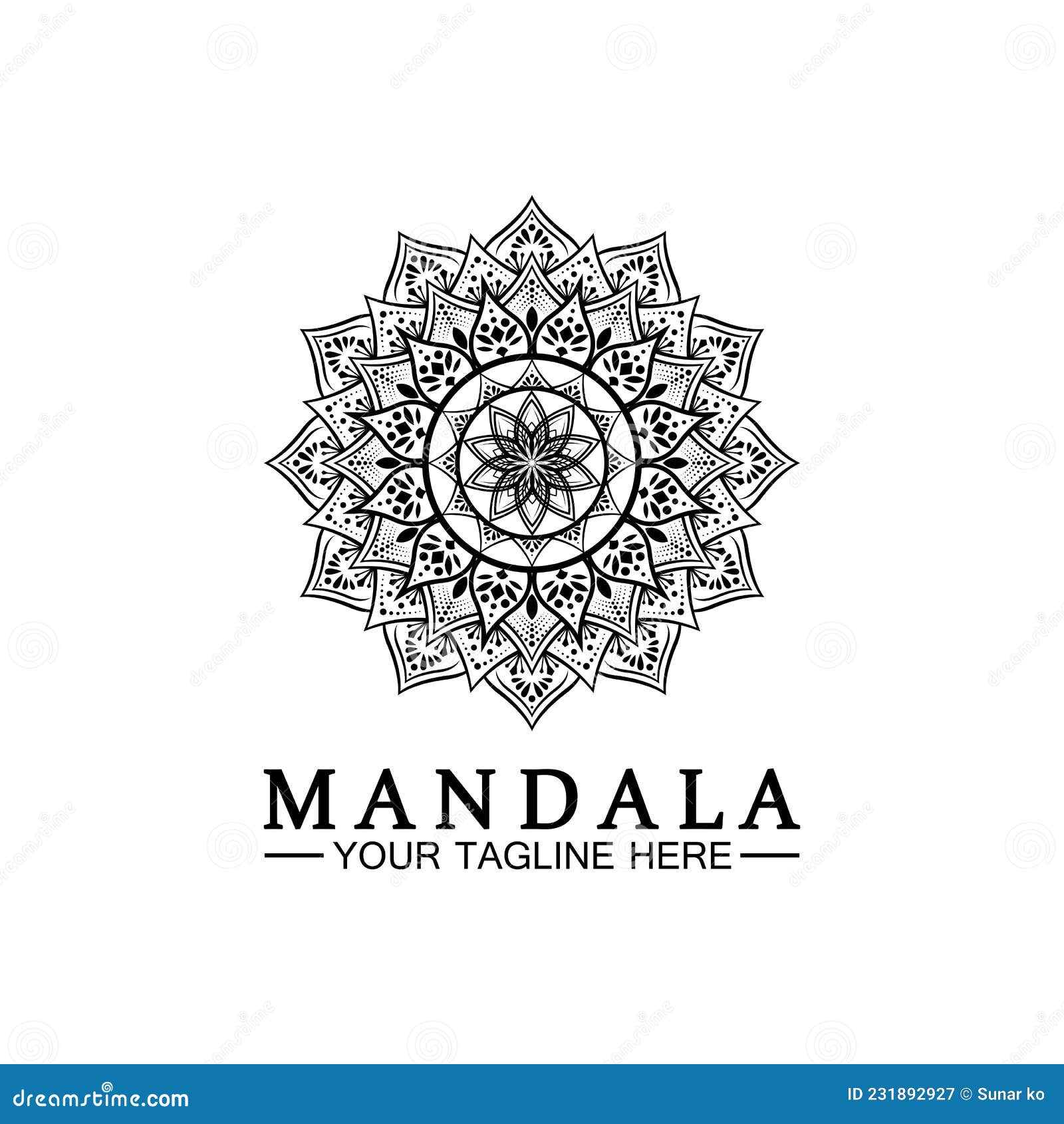 Mandala Logo Design Vector Template Stock Vector - Illustration of line ...