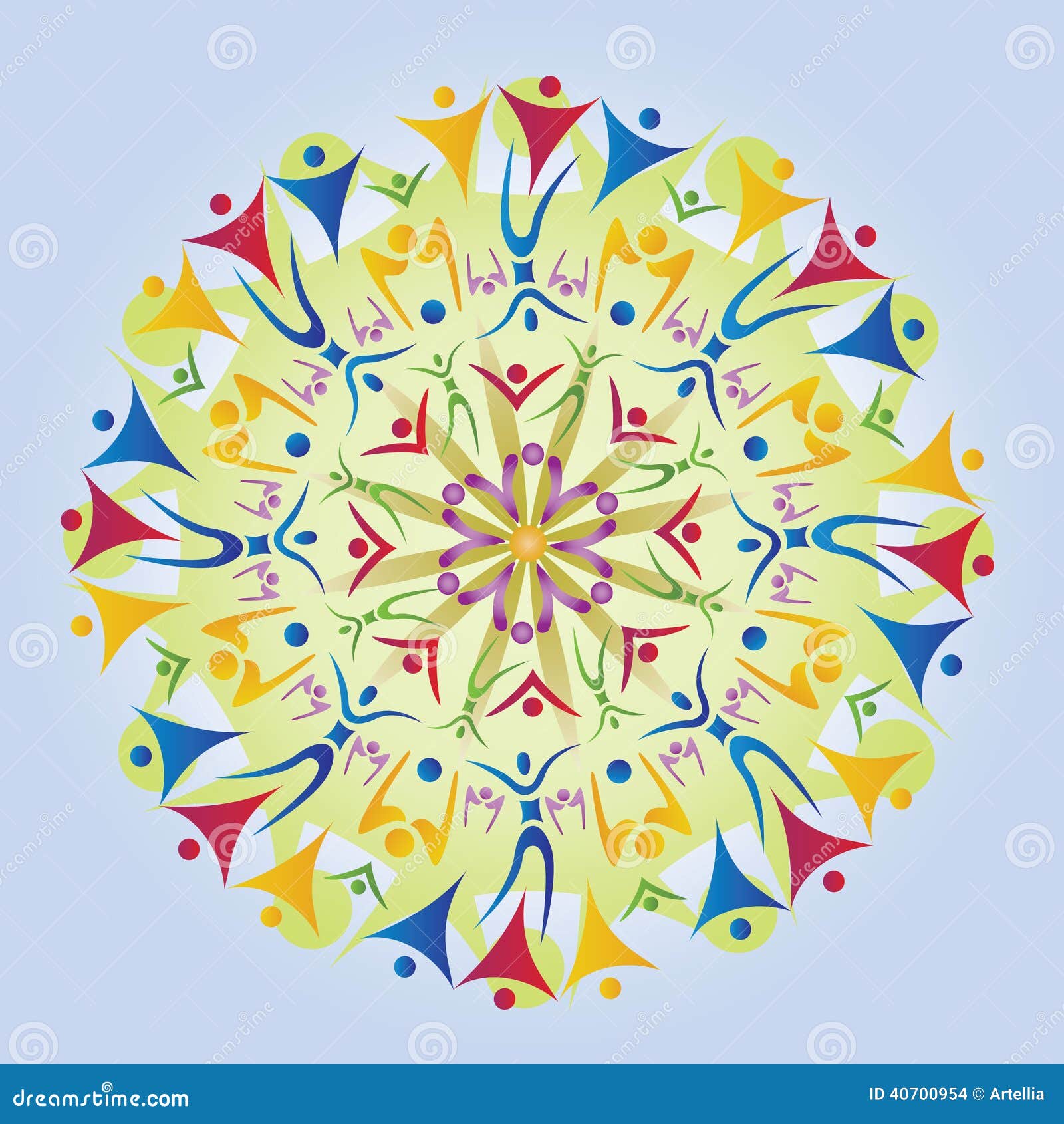 Mandala Made Of Body Icons / Silhouettes Vector Illustration ...
