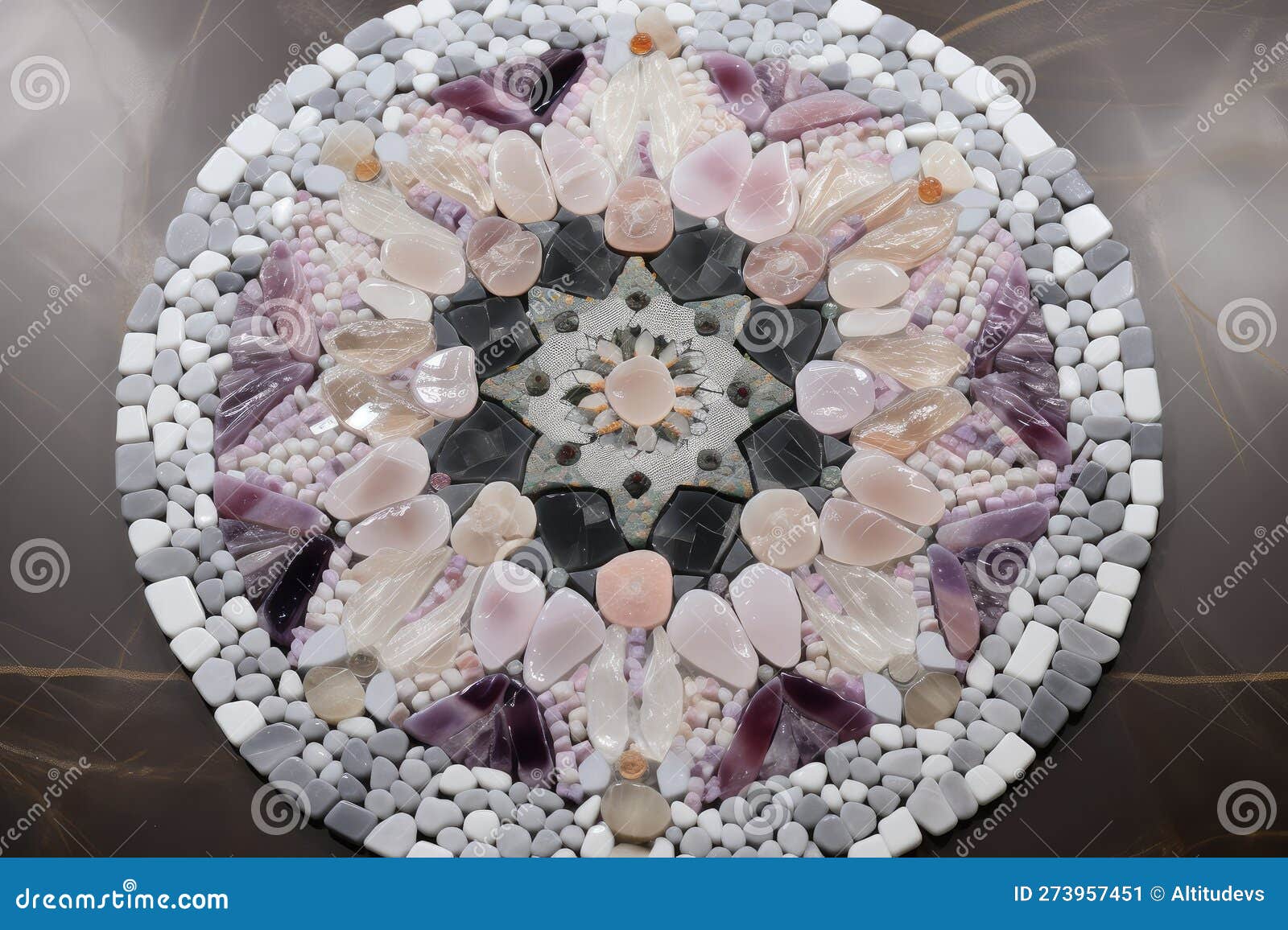 Mandala Made with Crystals and Stones in a Modern and Minimalist ...