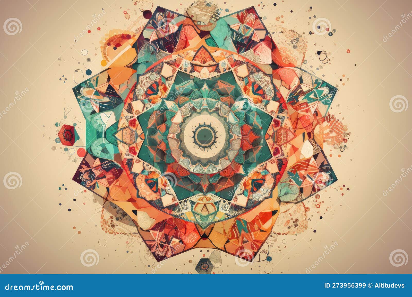 Mandala Made of Geometric Shapes and Patterns, Including Hexagons ...