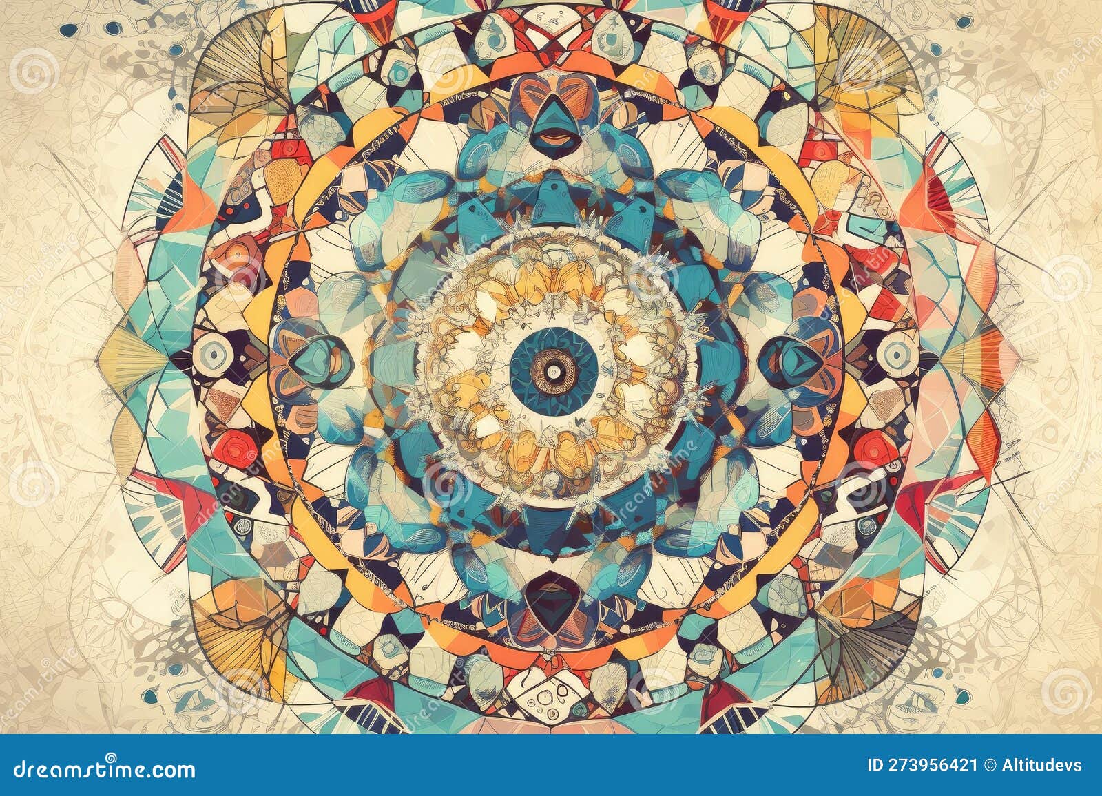 Mandala Made of Geometric Shapes and Patterns, Including Hexagons ...