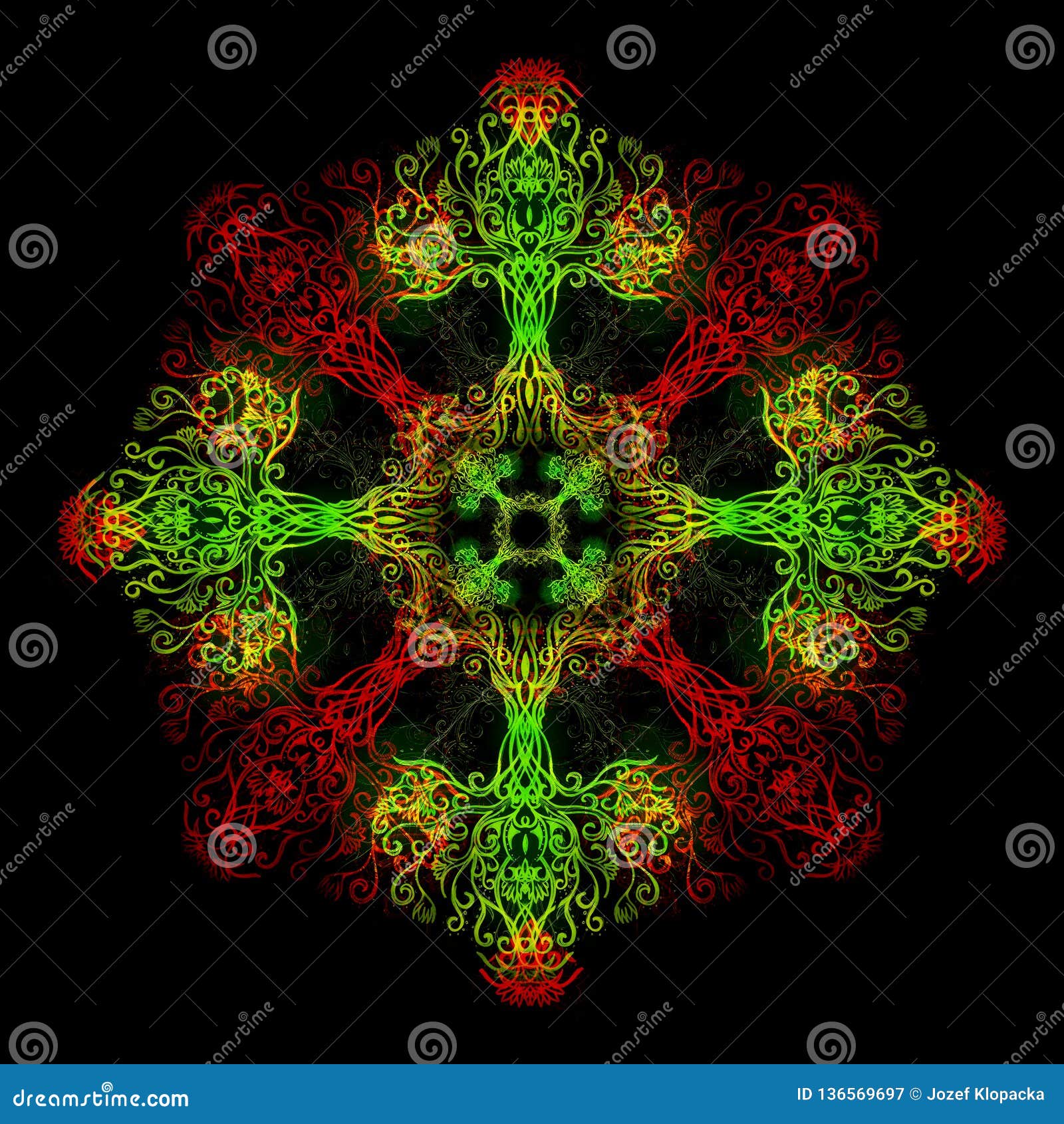 Mandala Made of Sacred Ornamental Tree of Life Symbol. Stock ...