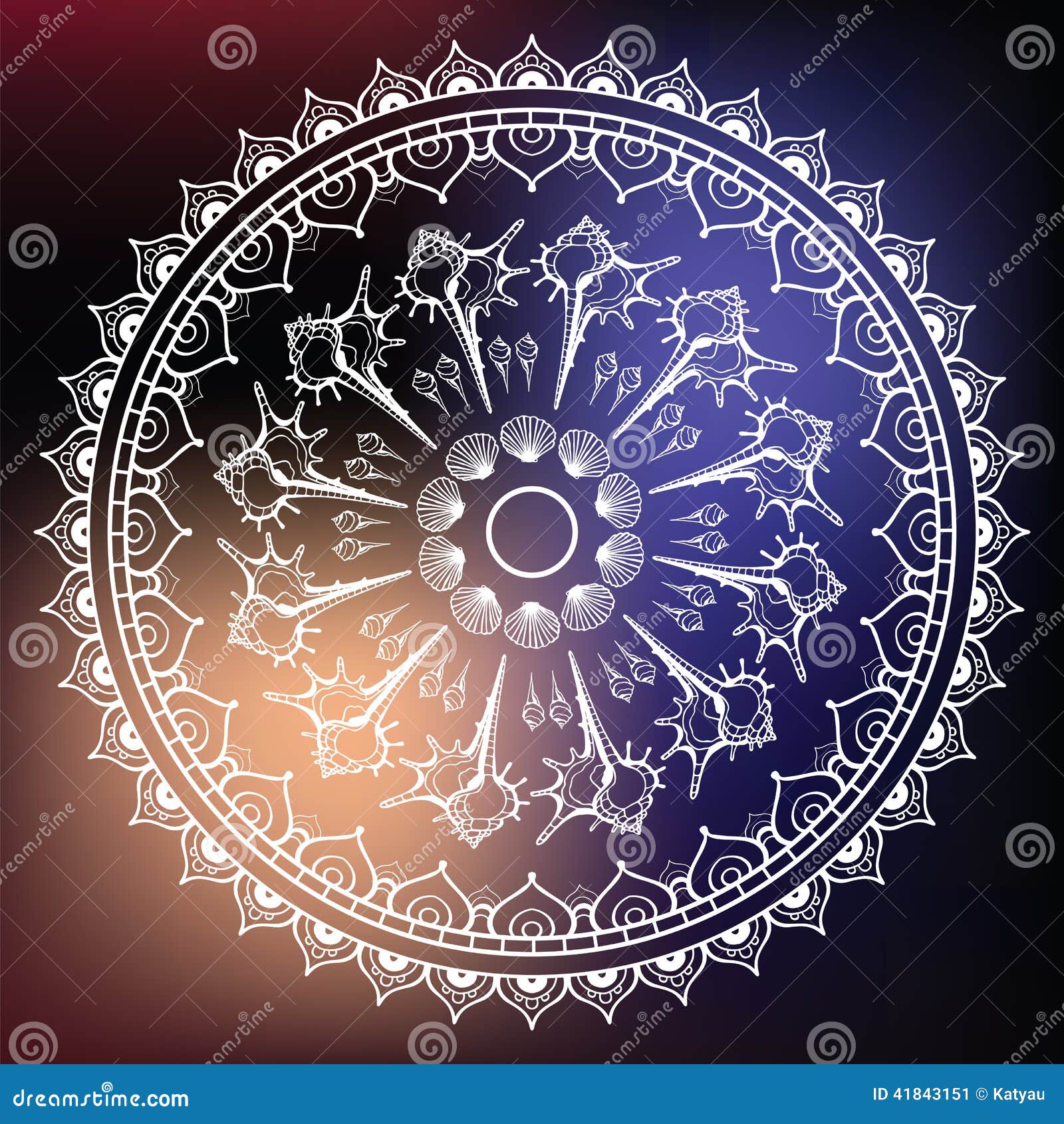 Mandala made of Seashells. stock vector. Illustration of nature - 41843151