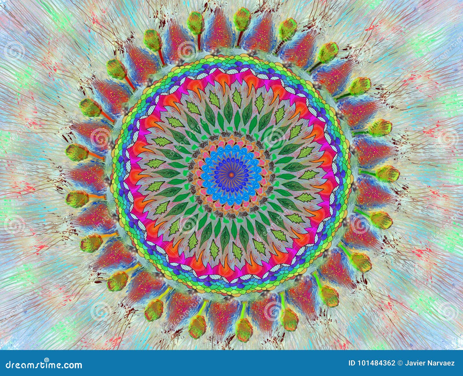 Mandala Multicolor 1 stock vector. Illustration of dark - 101484362