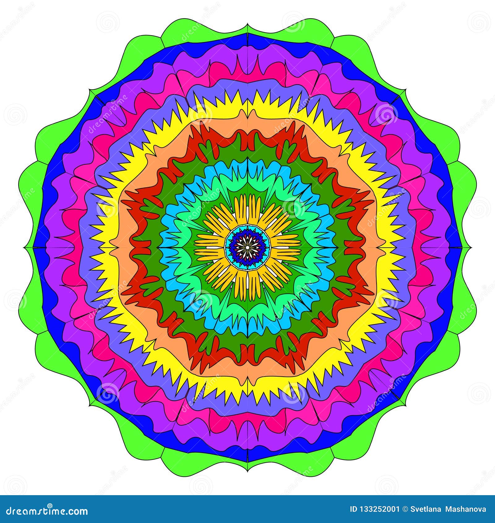 Mandala Multicolor Illustration Stock Image - Image of floral ...