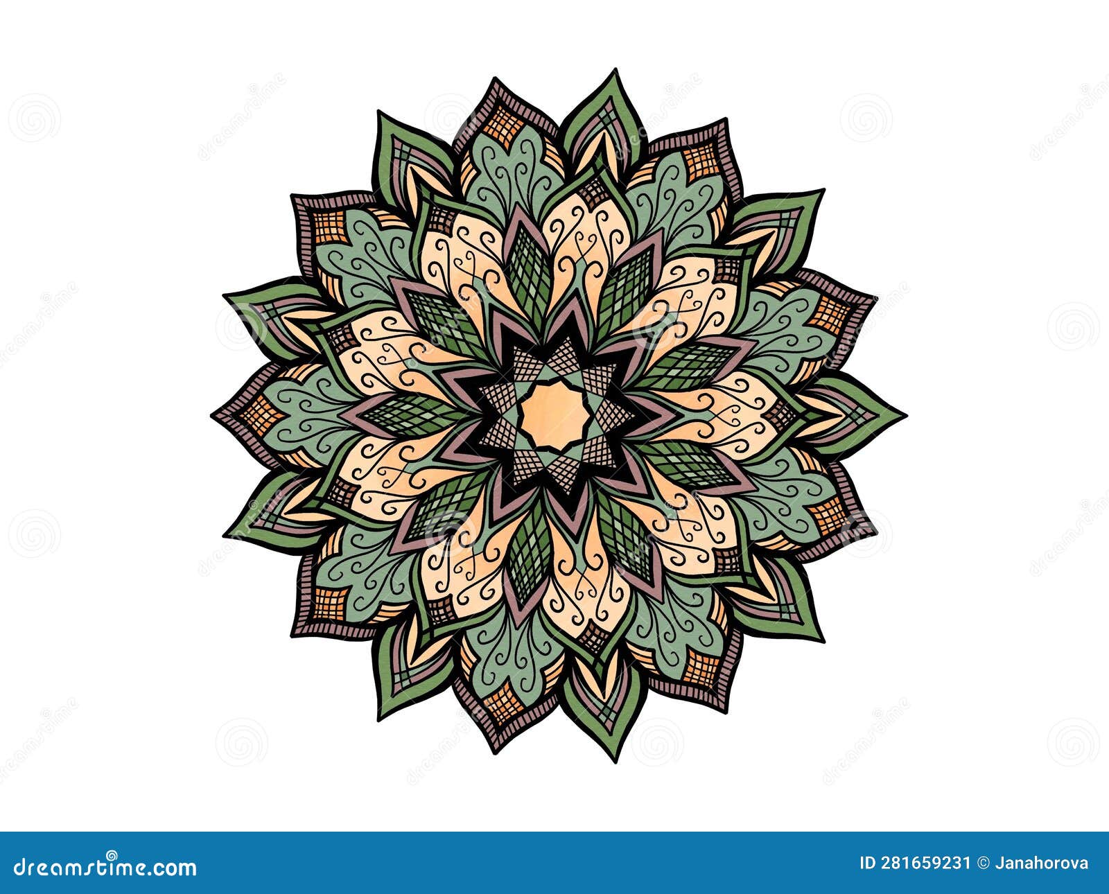 Mandala - Natural Color Palette Stock Illustration - Illustration of ...