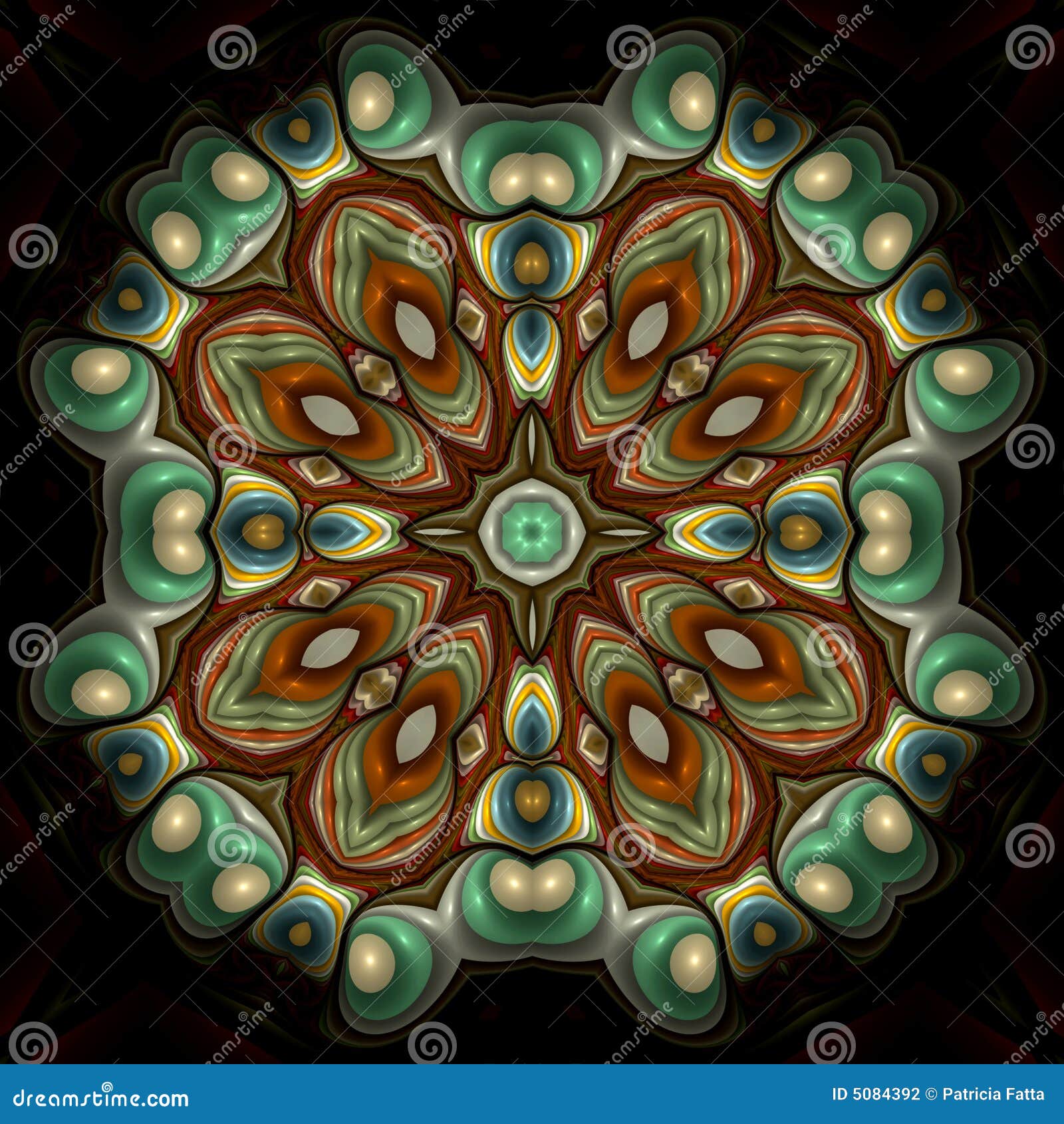 Mandala Oriental Del Jade Y De La Perla Stock de ilustración ...