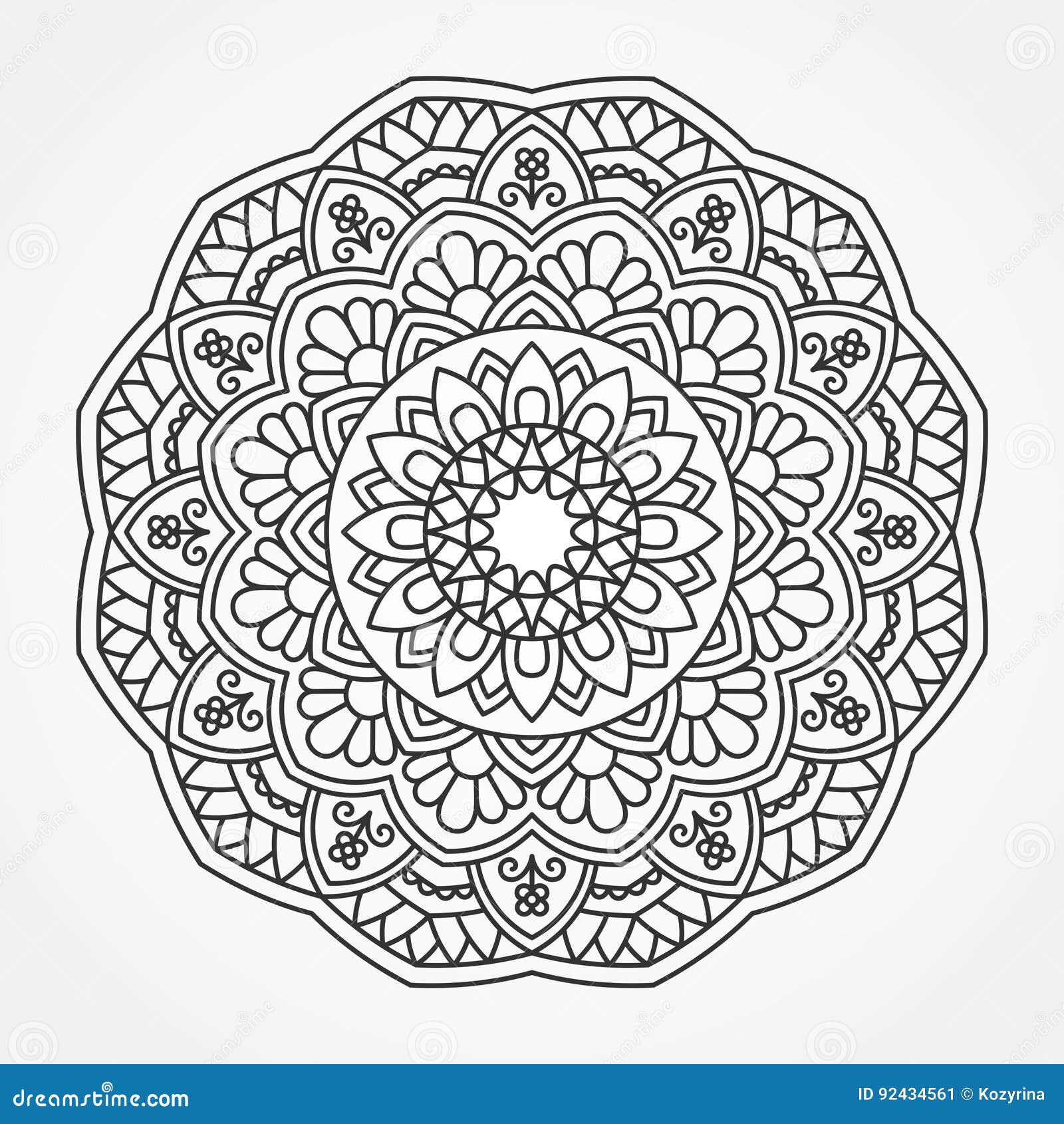 Mandala. Ornamental Round Pattern. Stock Vector - Illustration of ...