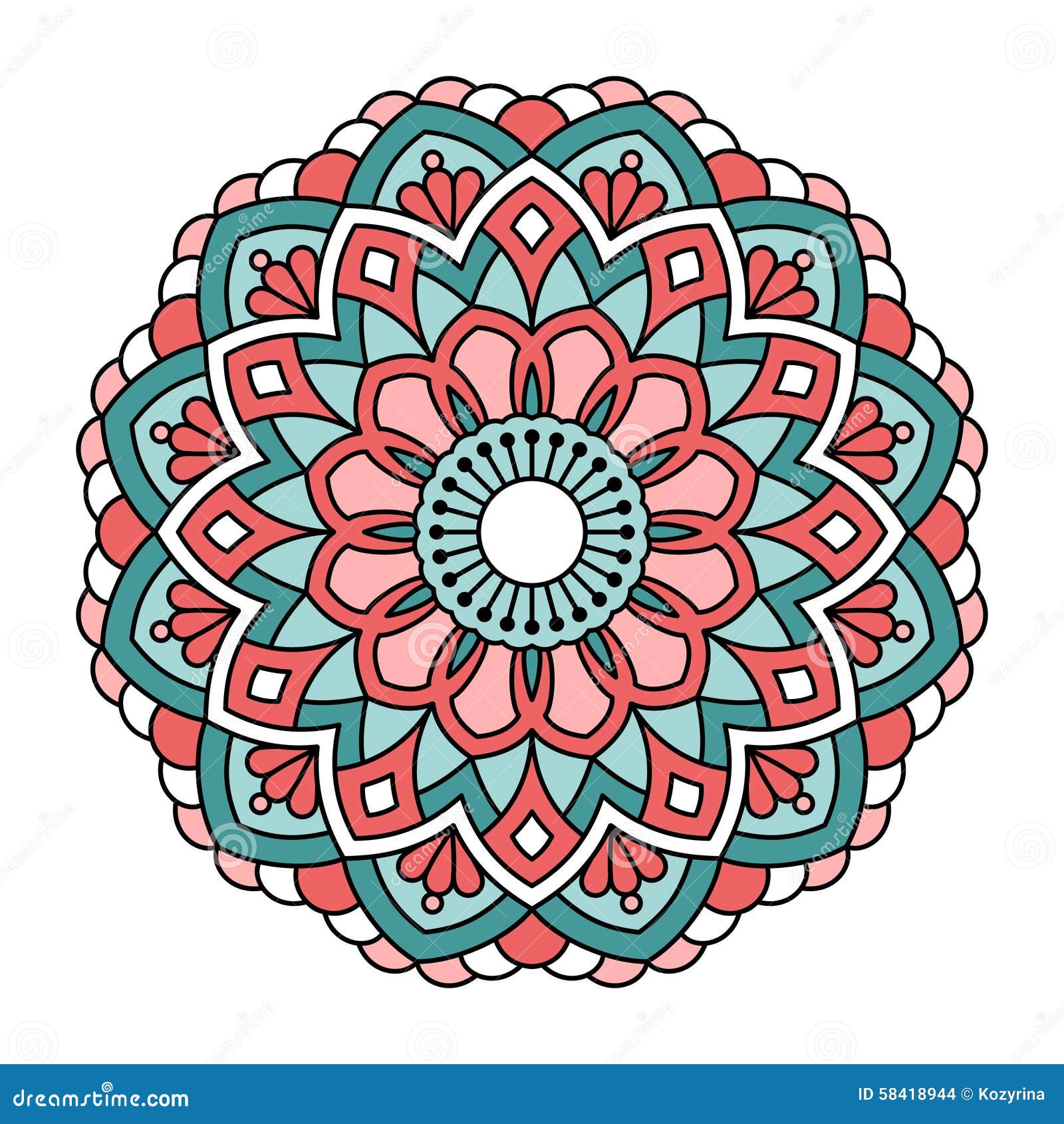 Mandala. Ornamental Round Pattern Stock Vector - Illustration of bloom ...