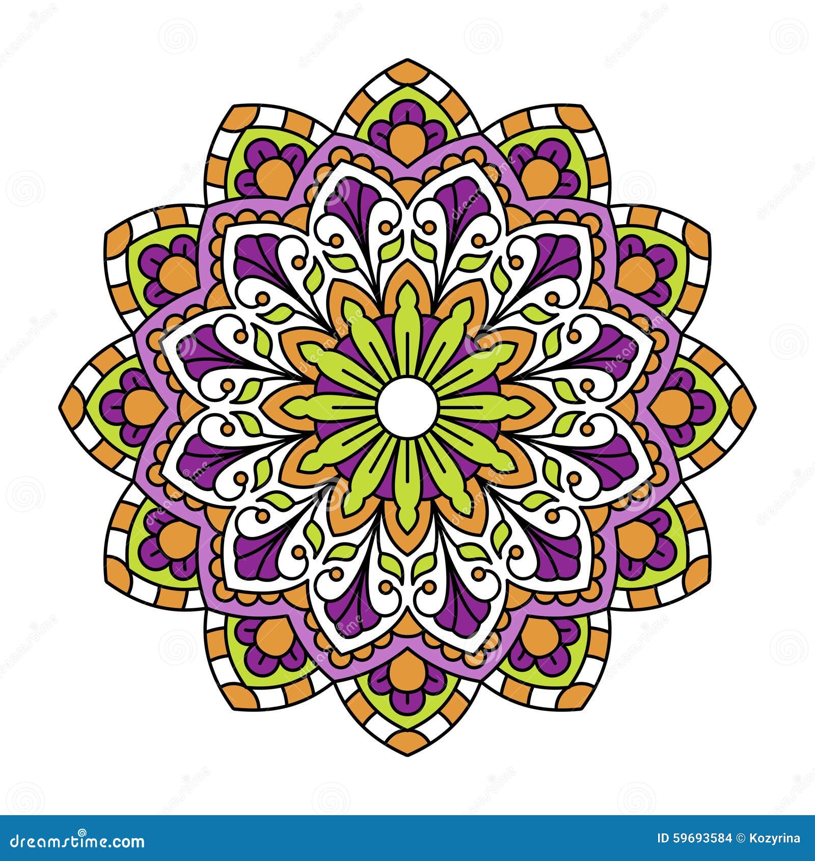 Mandala. Ornamental Round Pattern Stock Vector - Illustration of border ...