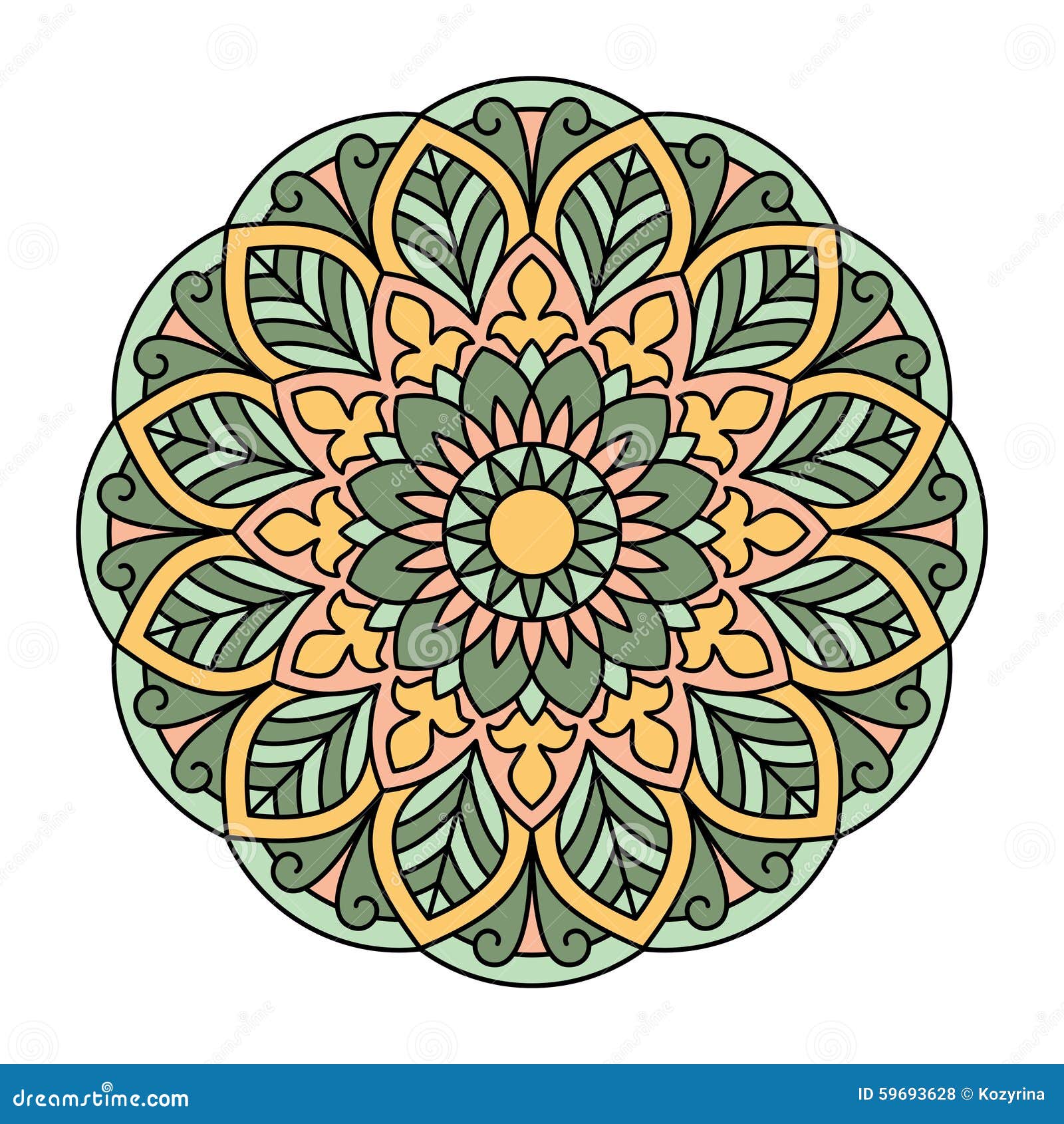 Mandala. Ornamental Round Pattern Stock Vector - Illustration of border ...