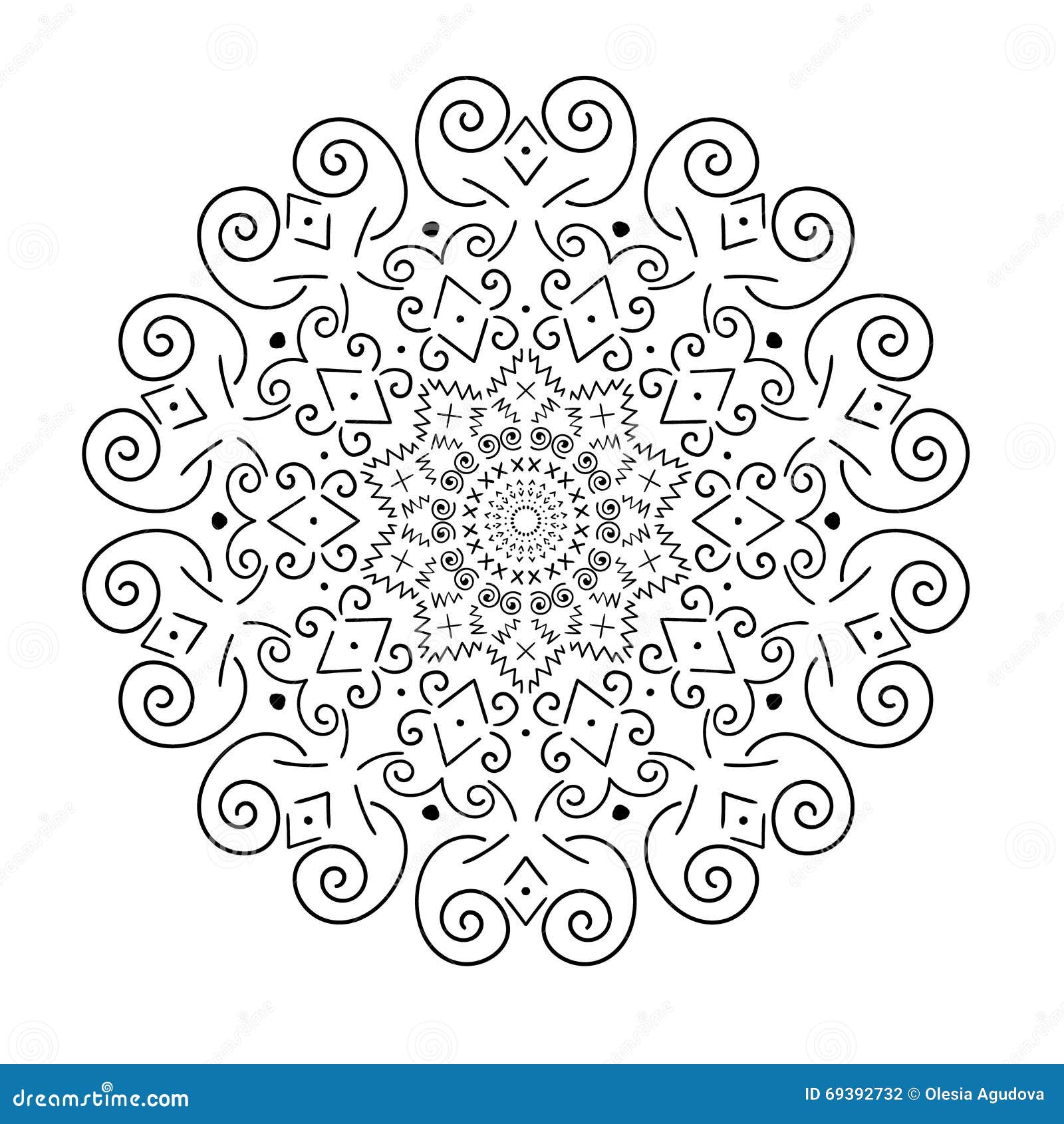 Mandala Ornement rond illustration de vecteur. Illustration du ...