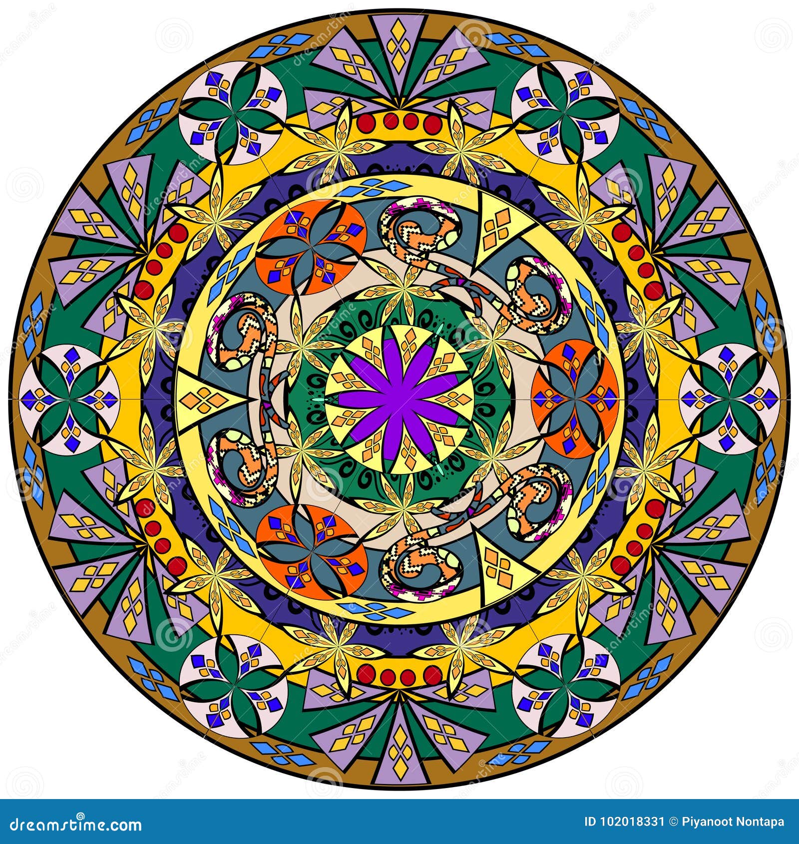 Mandala Pattern vektor illustrationer. Illustration av blom - 102018331