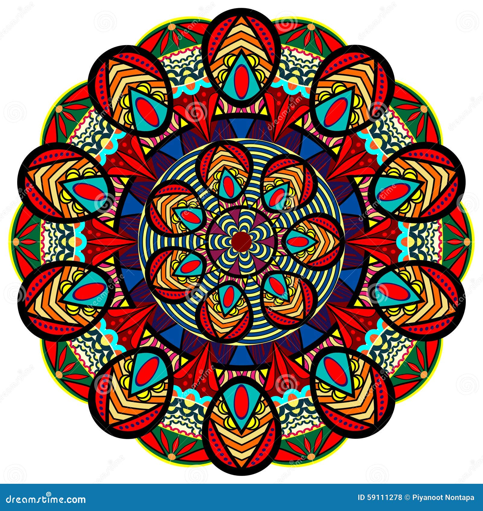 Mandala pattern stock vector. Illustration of ethnic - 59111278