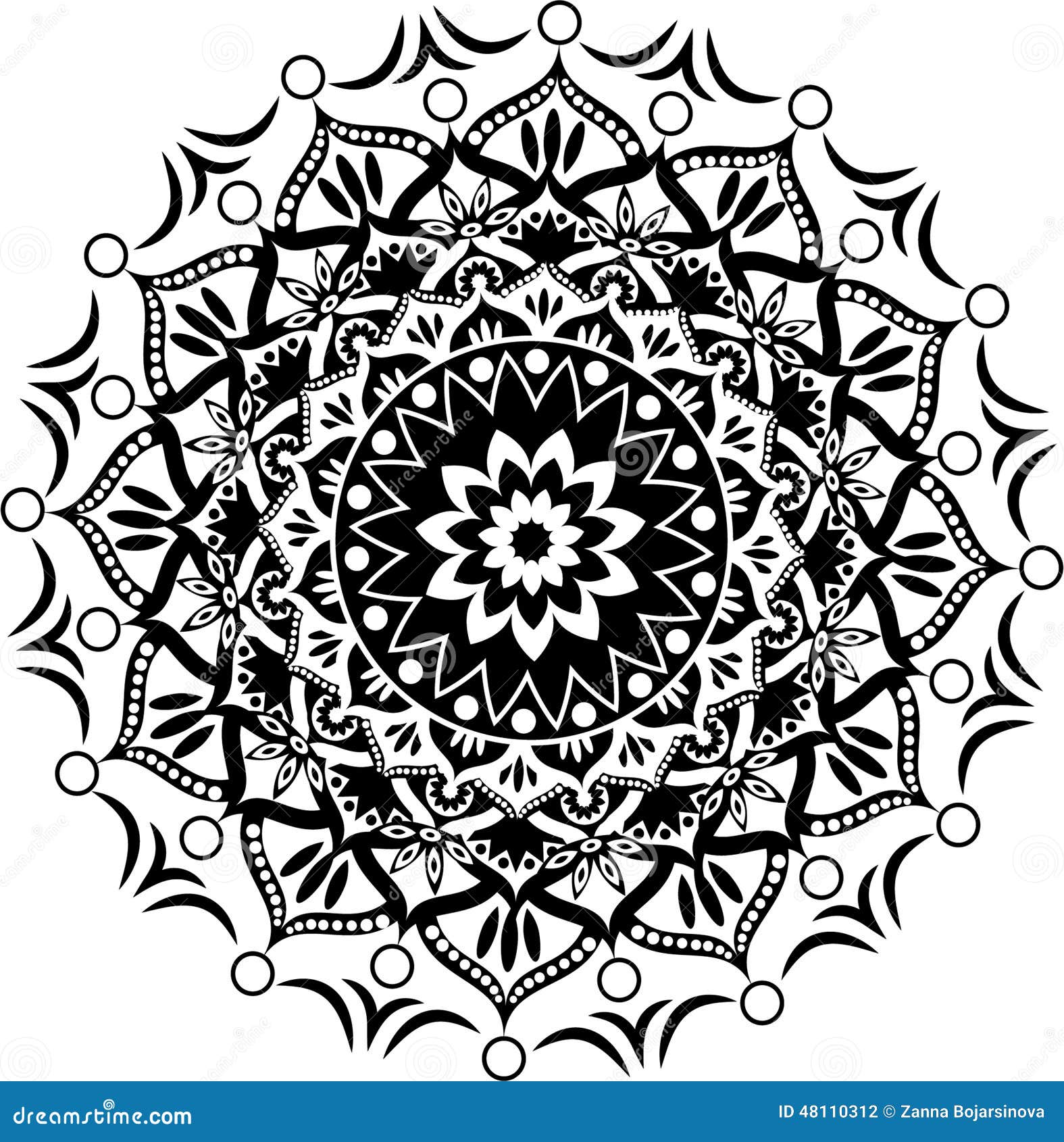Mandala pattern stock vector. Illustration of circle - 48110312