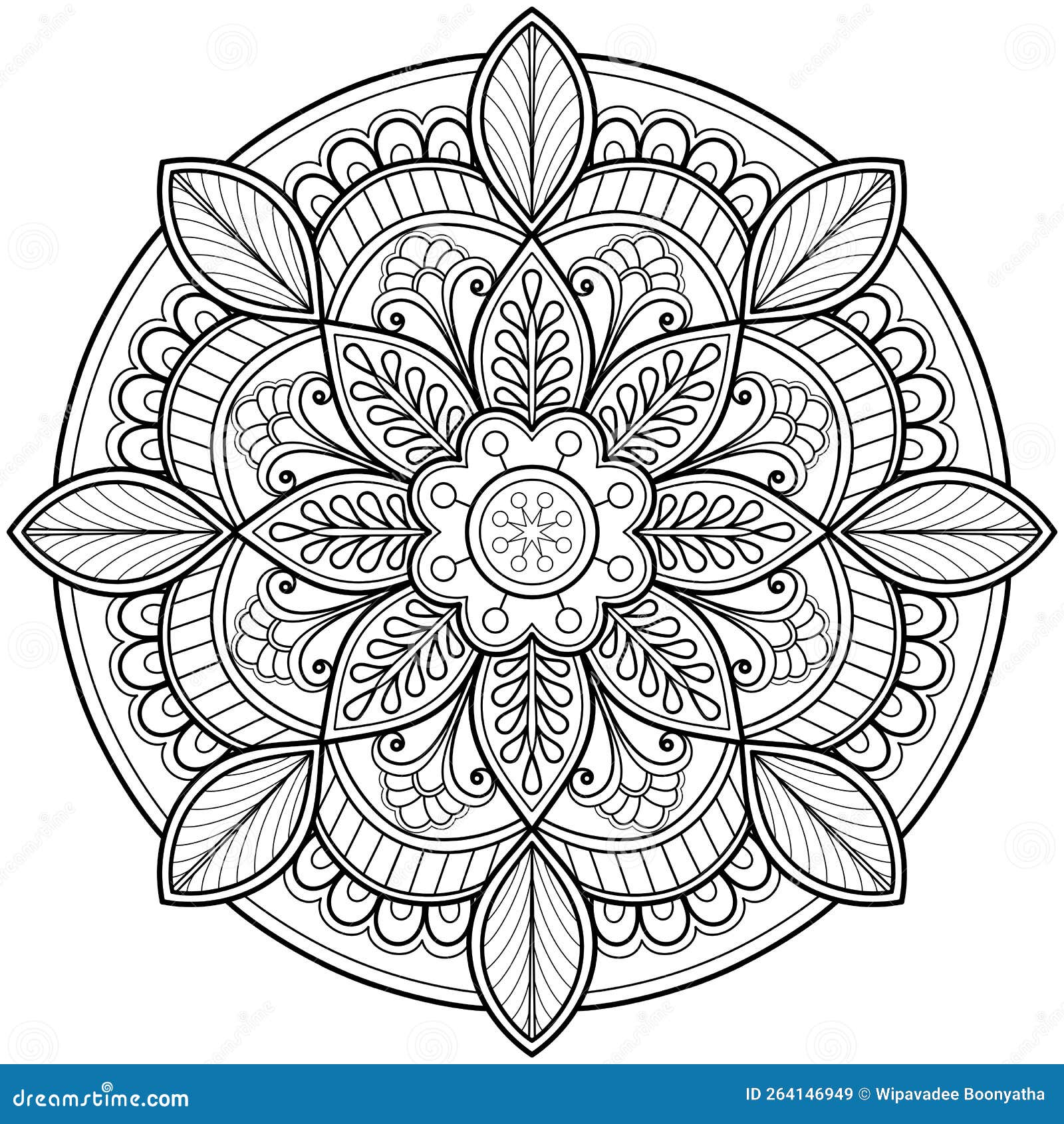 Mandala Pattern for Coloring Book. Mandala Digital Art Stencil Stock ...