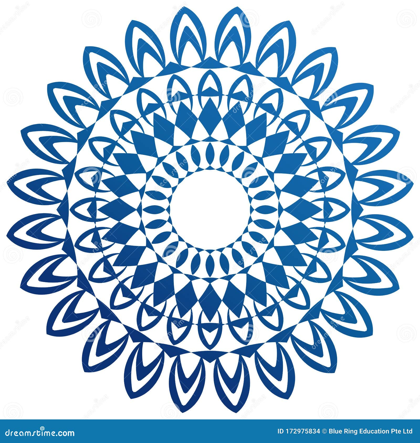 Mandala Pattern Design in Blue Color Stock Vector - Illustration of ...