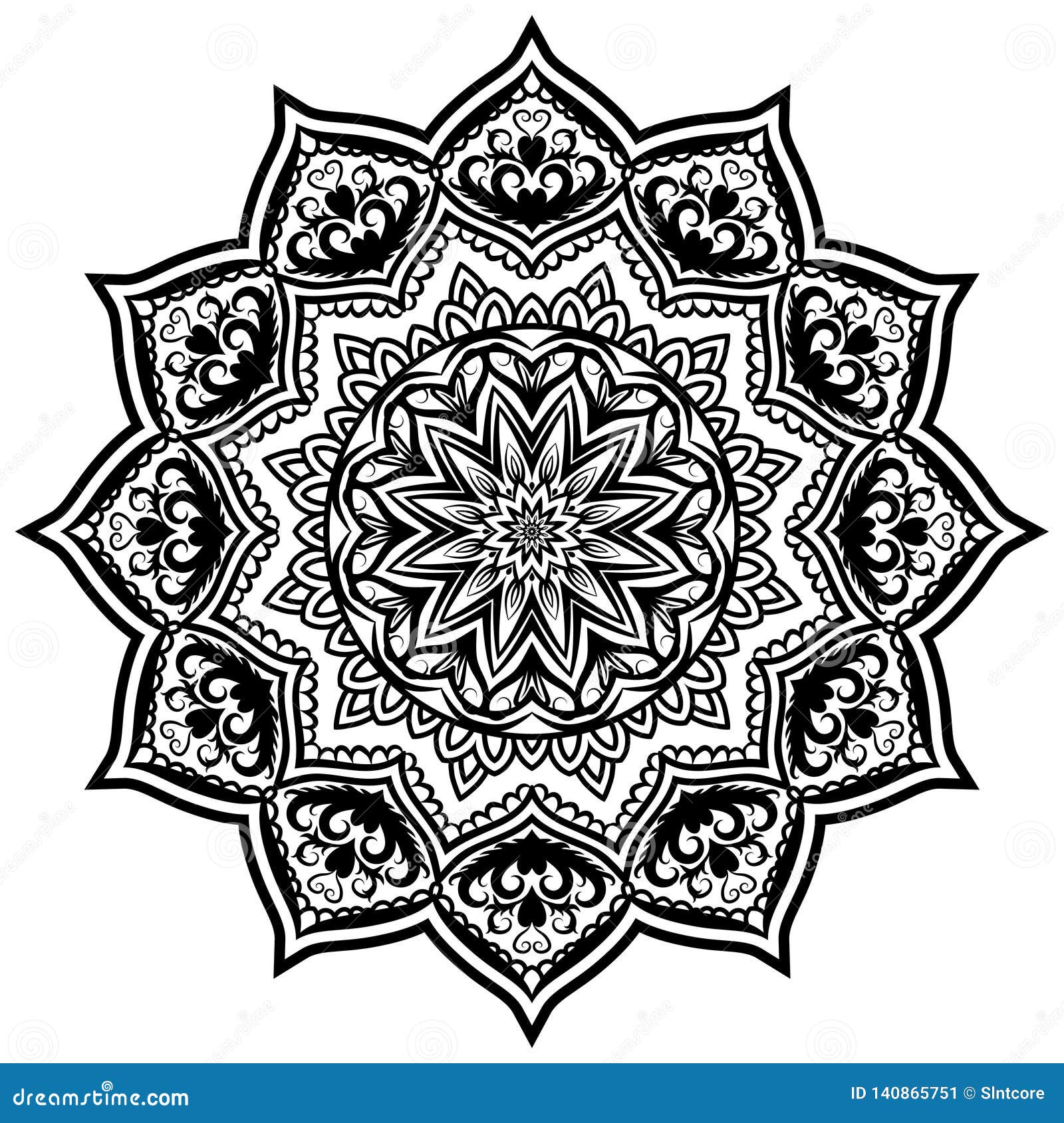 Mandala Pattern Lace 05 stock illustration. Illustration of lace ...