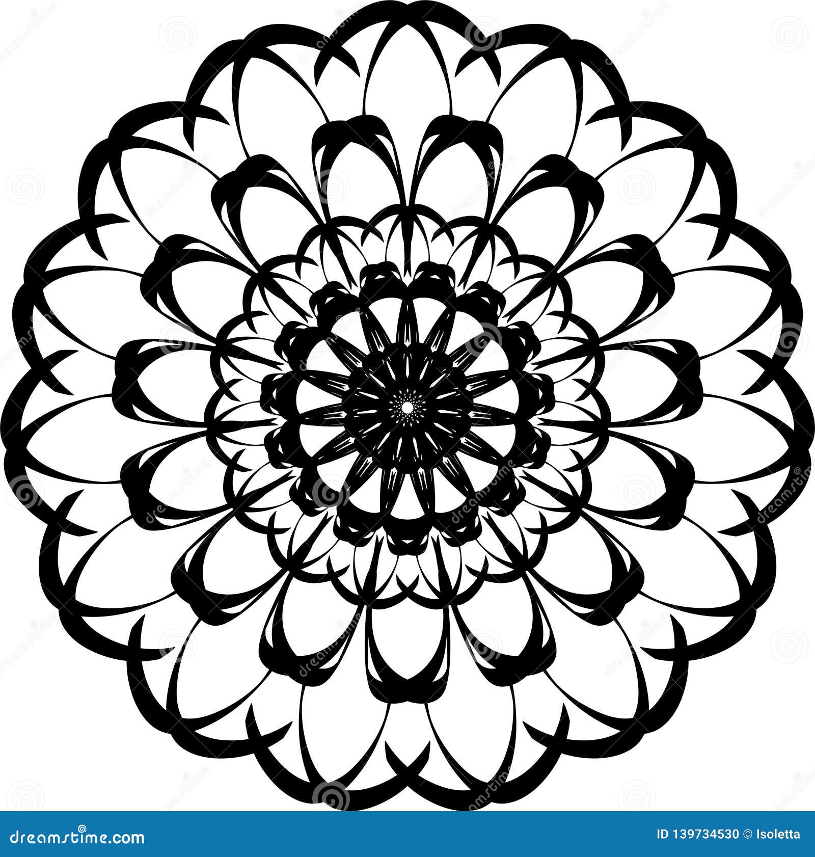 Mandala.Round Abstract Shape for Coloring. Decorative Element Stock ...