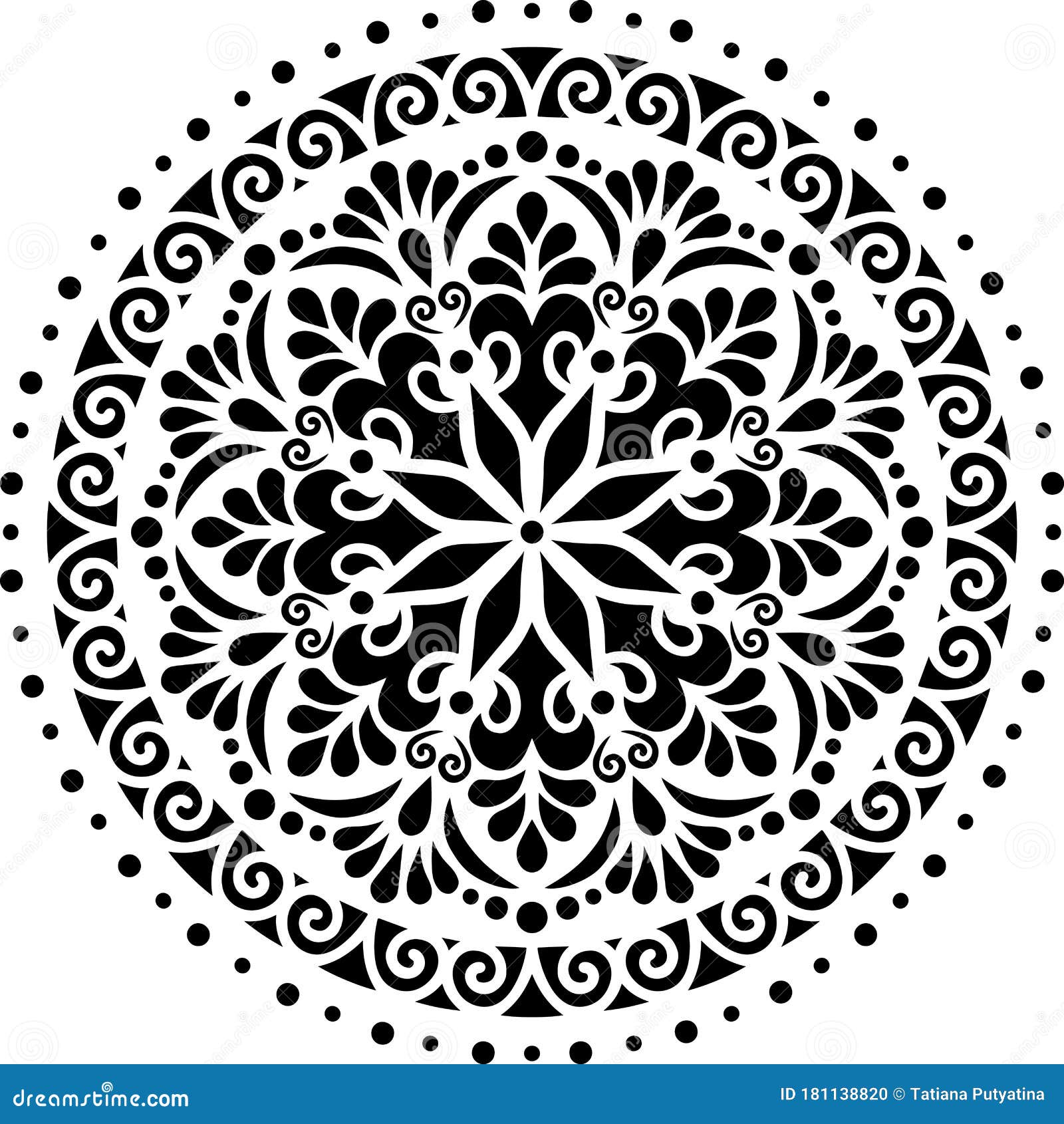 Mandala Pattern Stencil Doodles Sketch Stock Illustration ...