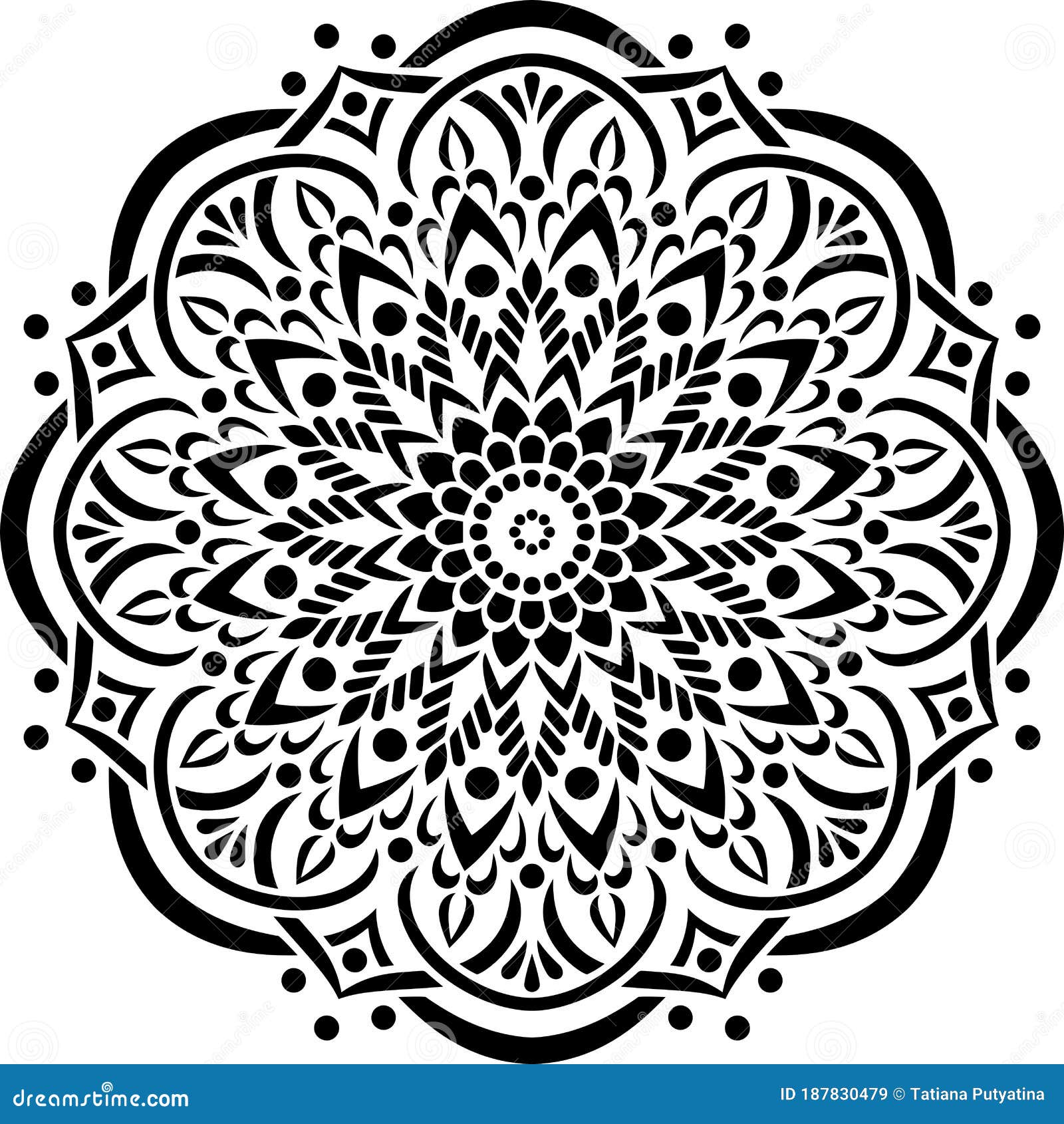 Mandala Pattern Stencil Doodles Sketch Stock Illustration ...