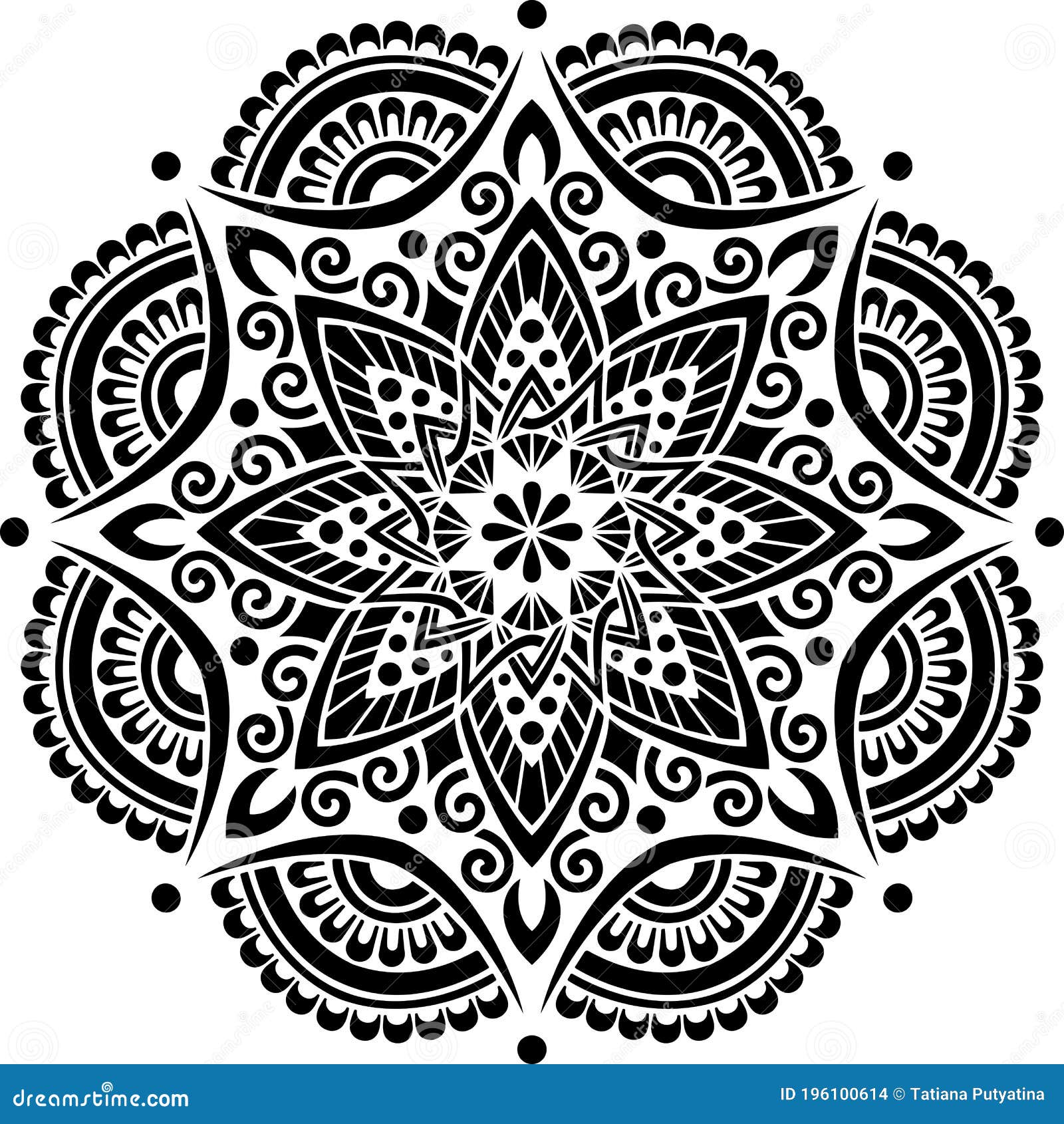 Mandala Pattern Stencil Doodles Sketch Stock Illustration ...