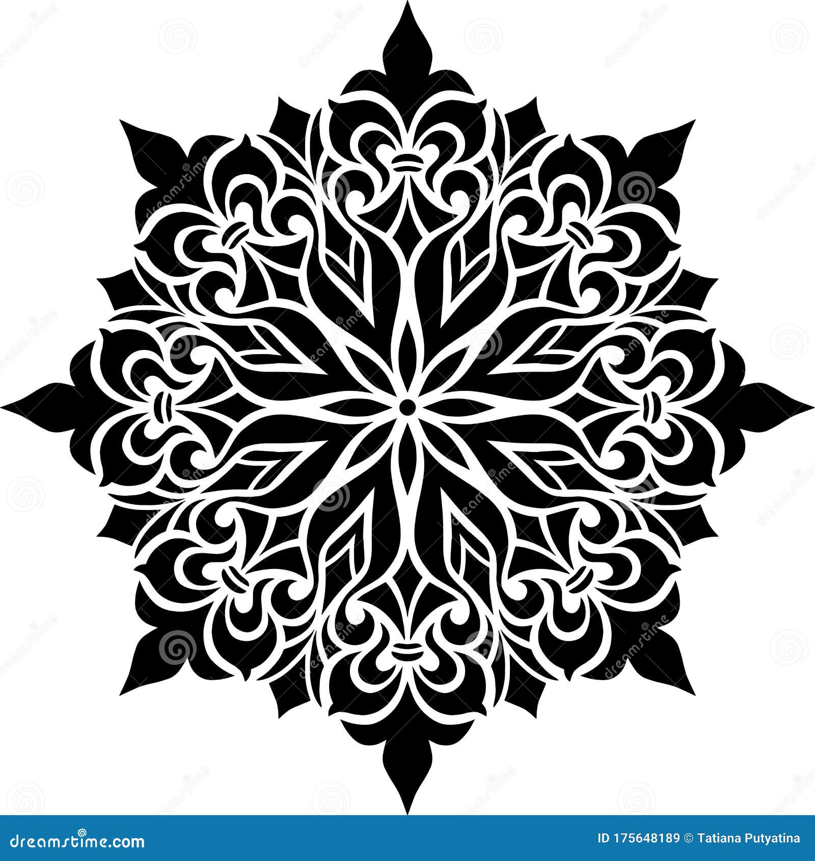 Mandala Pattern Stencil Doodles Sketch Stock Illustration ...