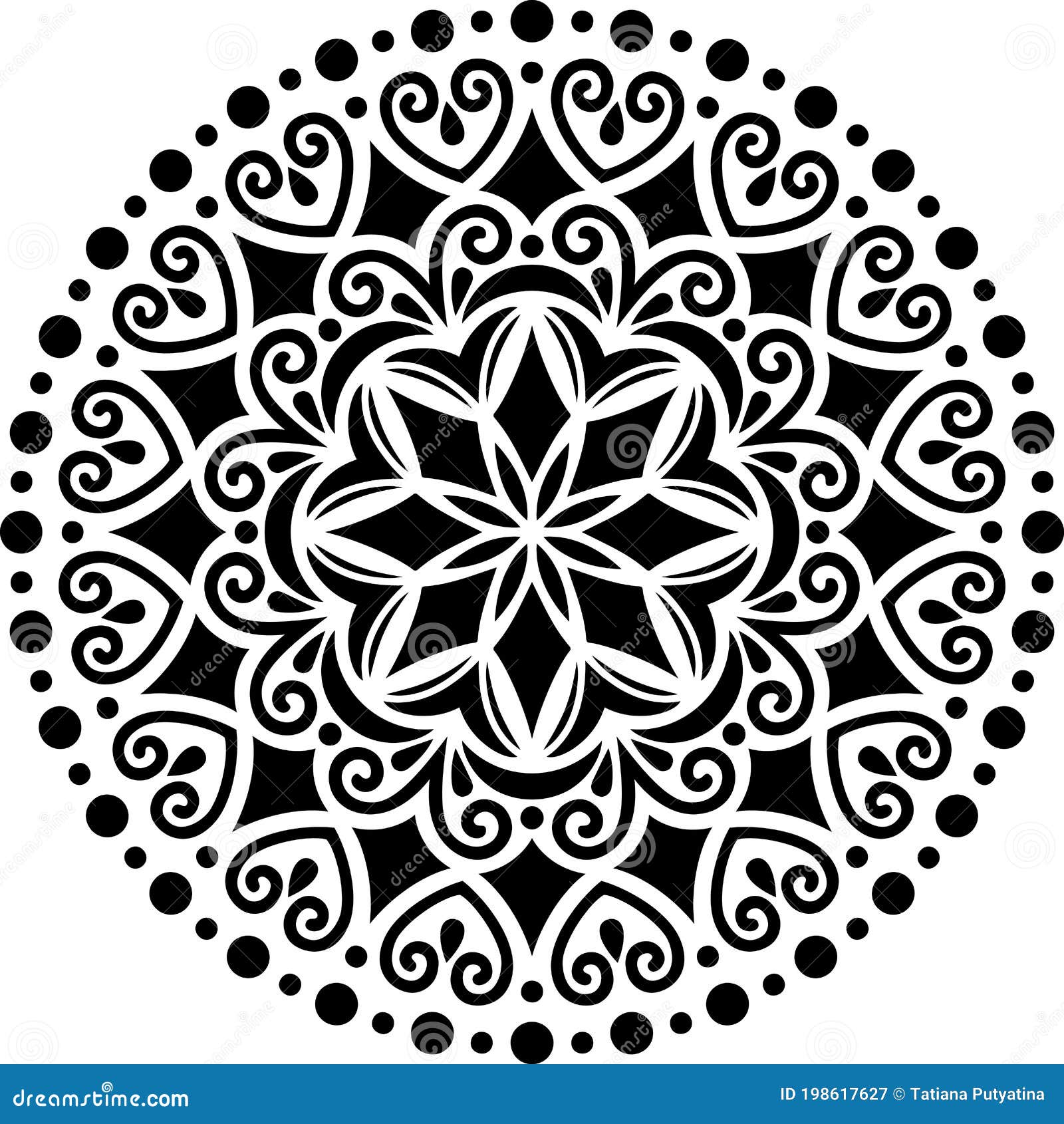 Mandala Pattern Stencil Doodles Sketch Stock Illustration ...