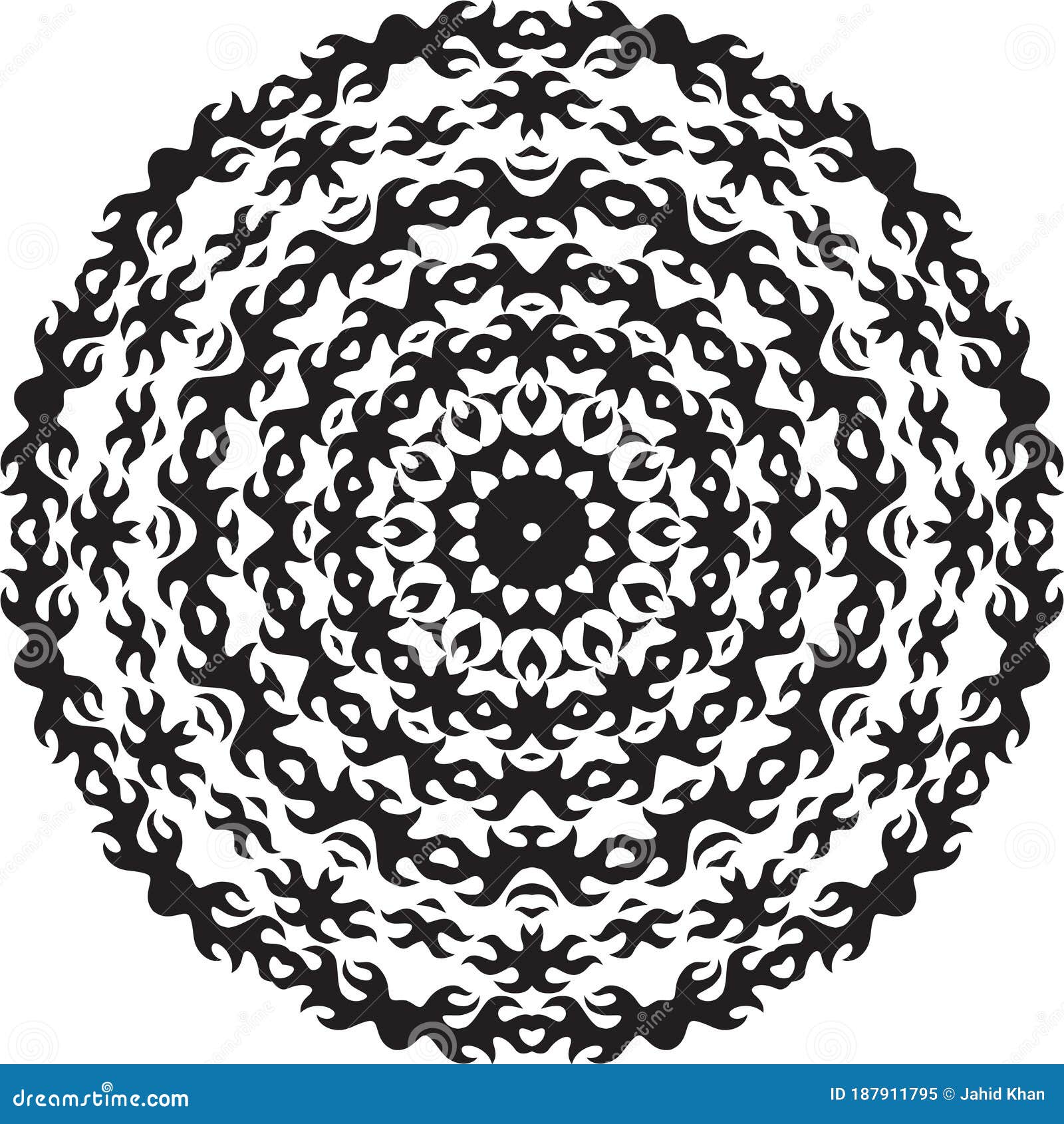 Mandala Pattern in White Background.Editable Color Stock Vector ...