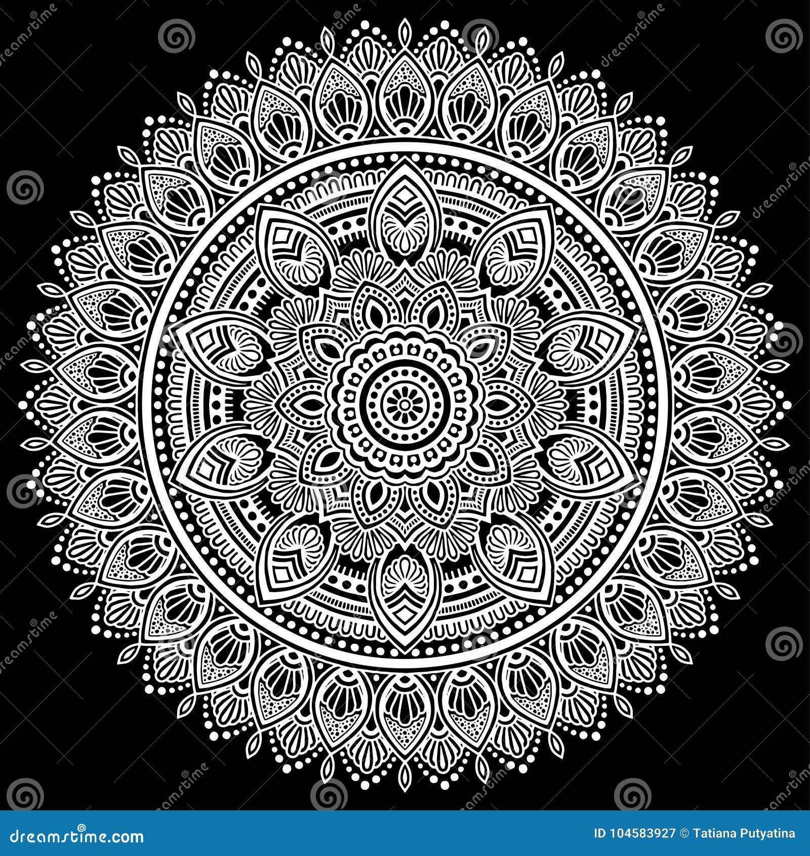 Mandala pattern white stock illustration. Illustration of mandala ...