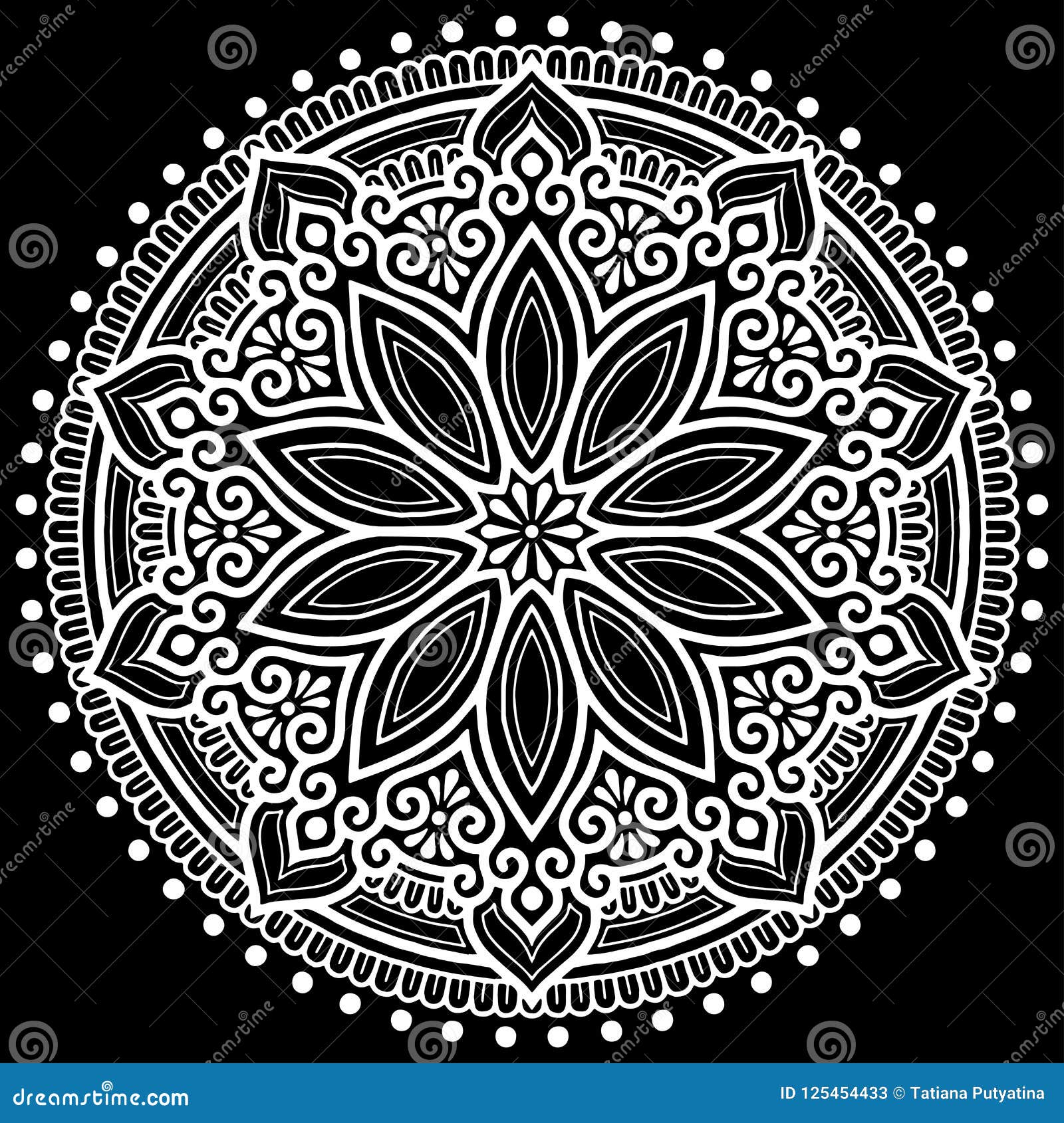 Mandala pattern white stock illustration. Illustration of abstract ...
