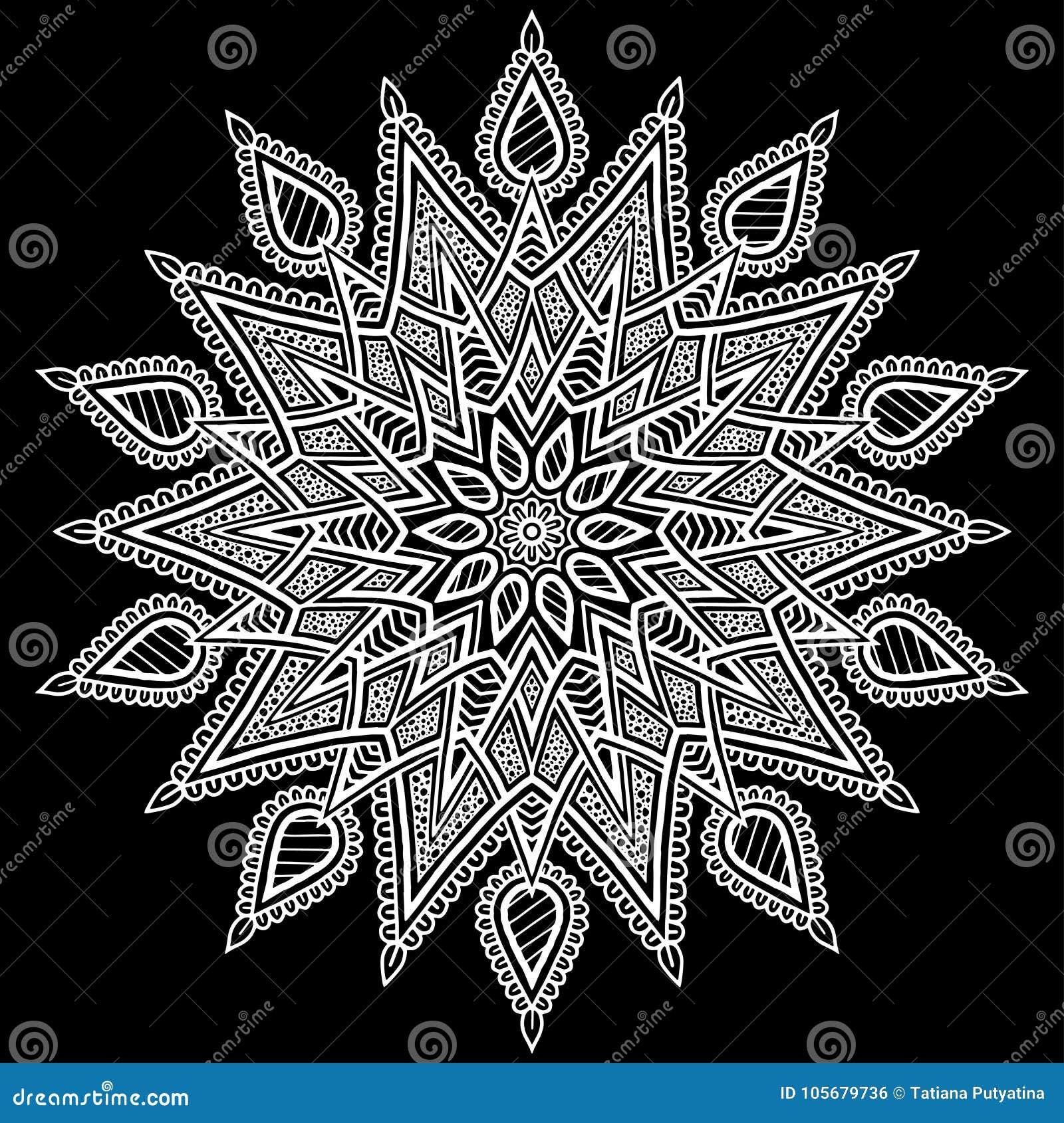Mandala pattern white stock vector. Illustration of mandala - 105679736