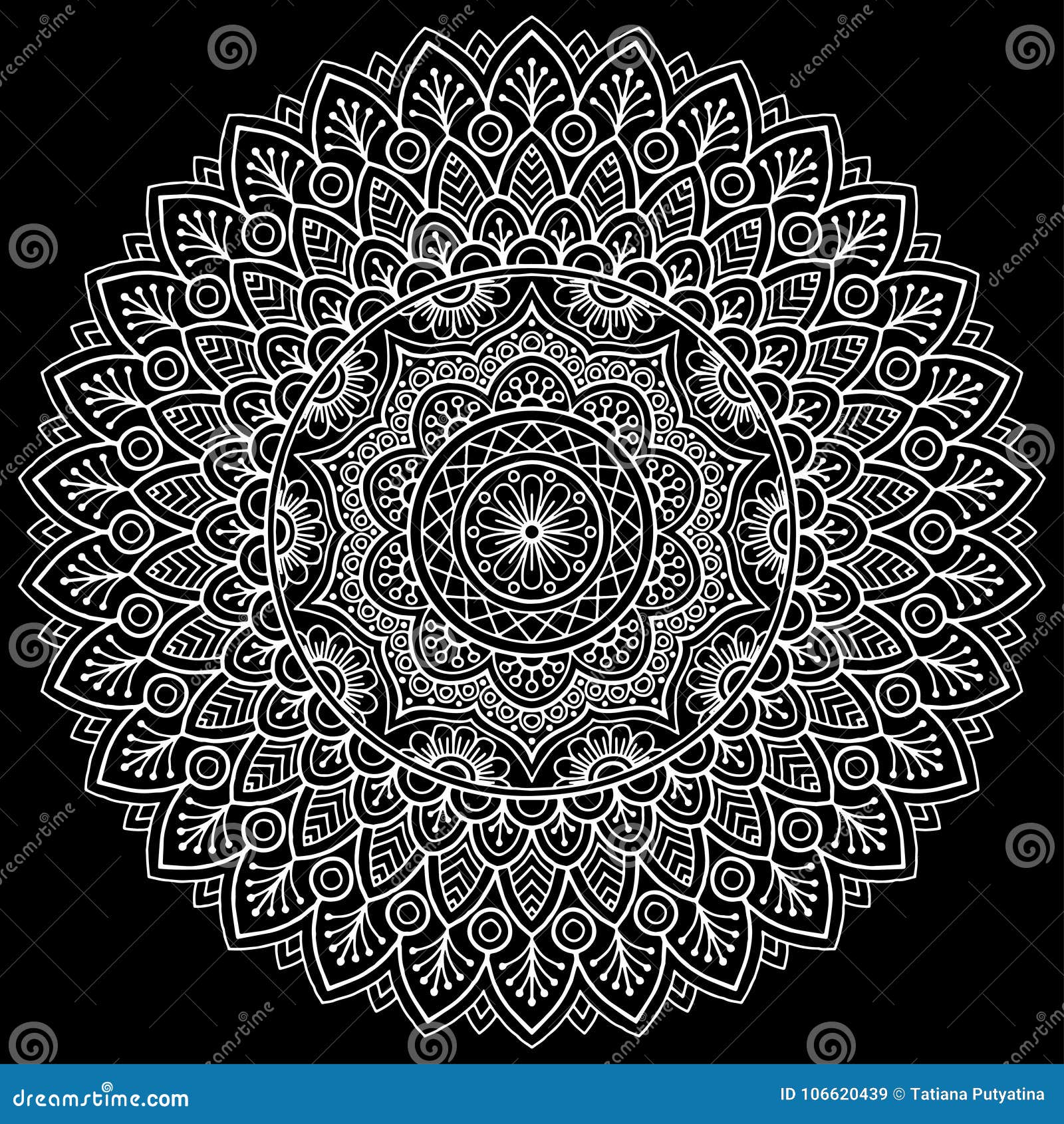 Mandala pattern white stock illustration. Illustration of ornament ...