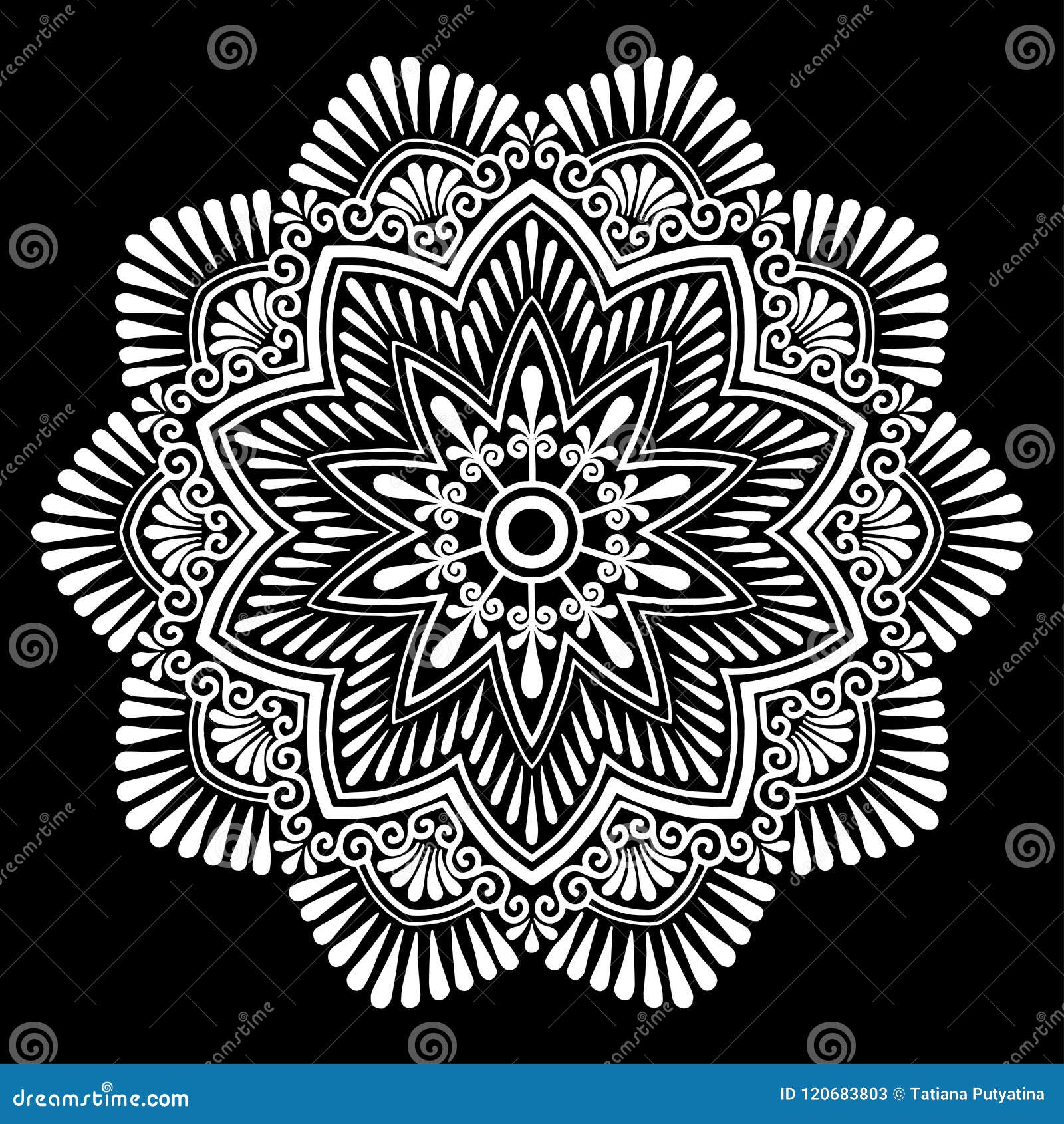 Mandala pattern white stock illustration. Illustration of floral ...