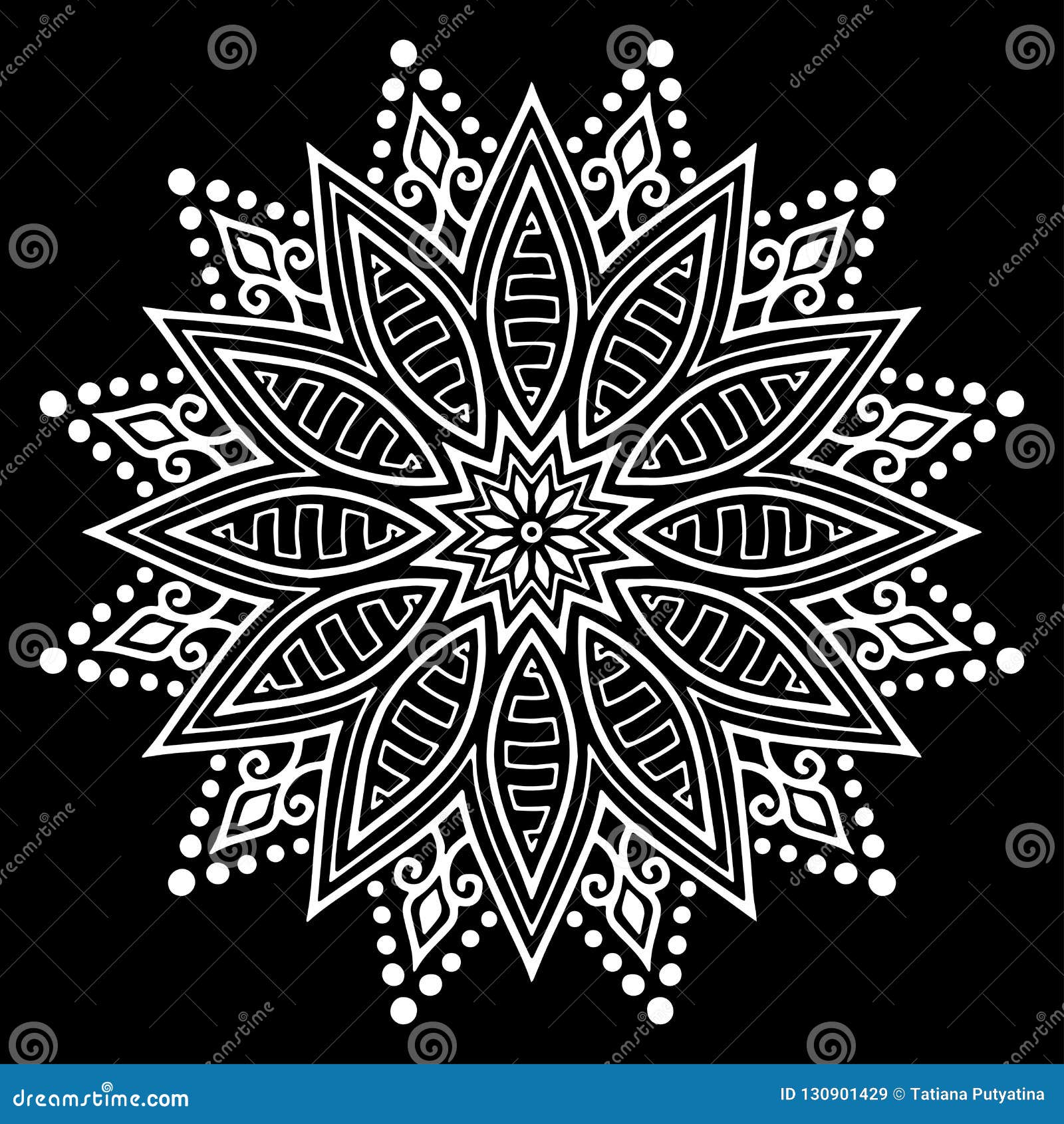 Mandala pattern white stock vector. Illustration of design - 130901429