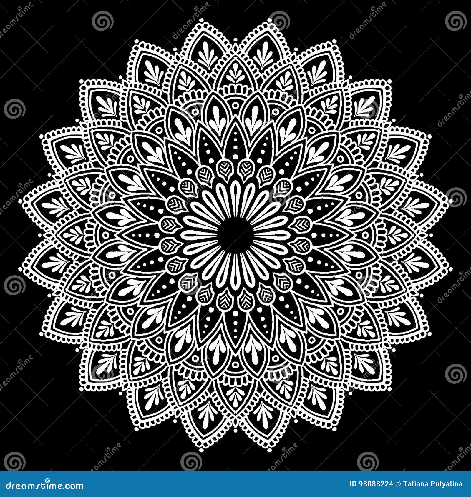 Mandala pattern white stock illustration. Illustration of ornament ...