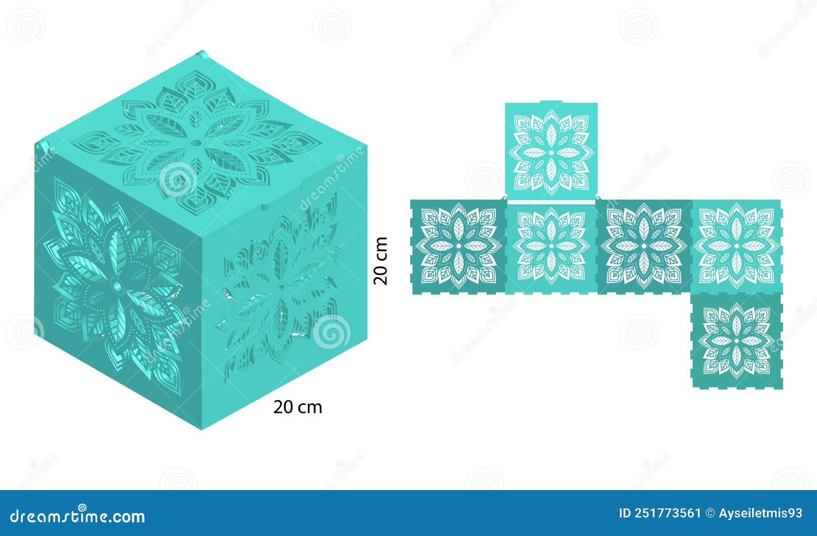 Mandala Patterned Box. Ethnic Decorative Elements. Box Template. Gift ...