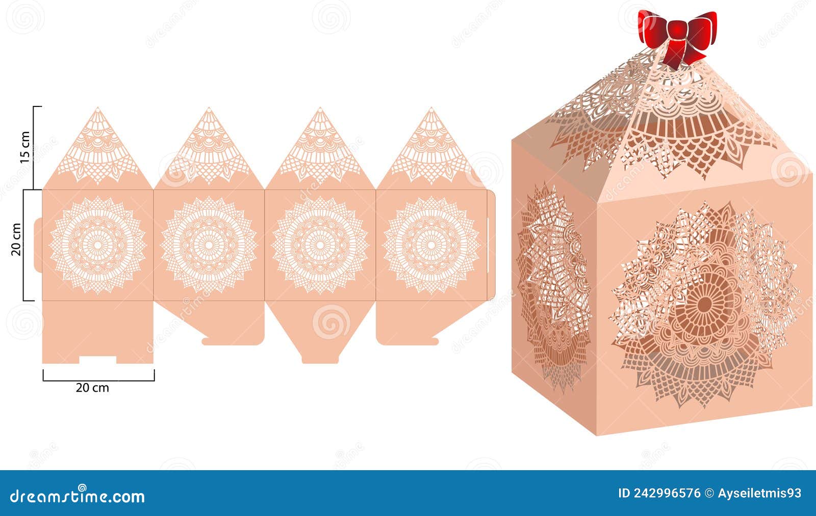 Mandala Patterned Box. Ethnic Decorative Elements. Laser Cut Box ...
