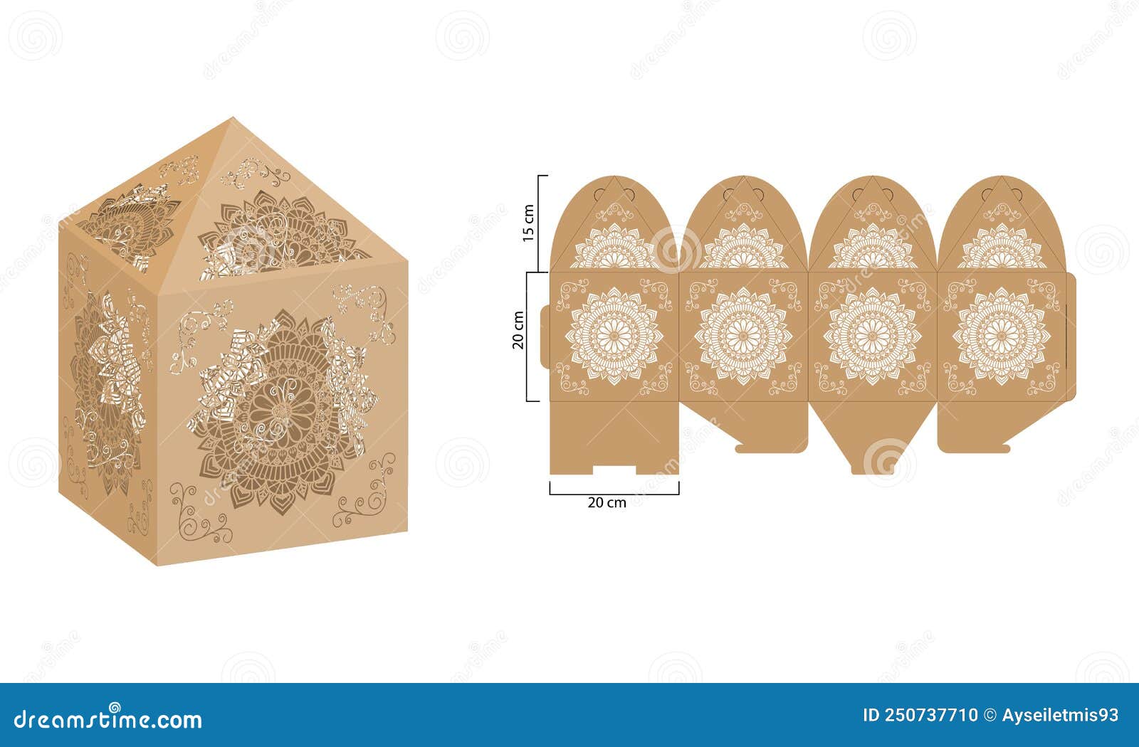 Mandala Patterned Box Template. Ethnic Decorative Elements. Box ...