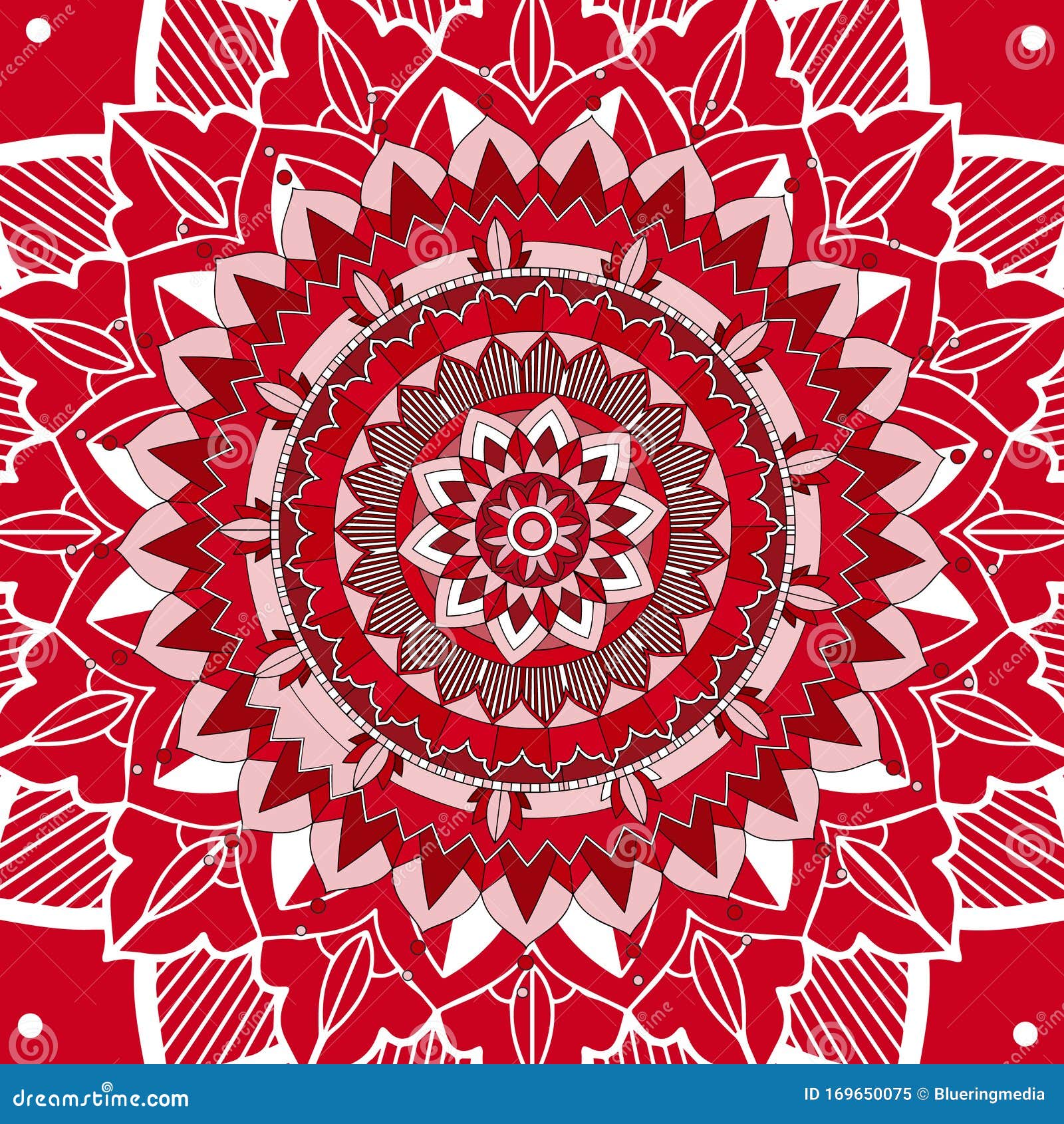 Mandala Patterns on Red Background Stock Vector - Illustration of ...