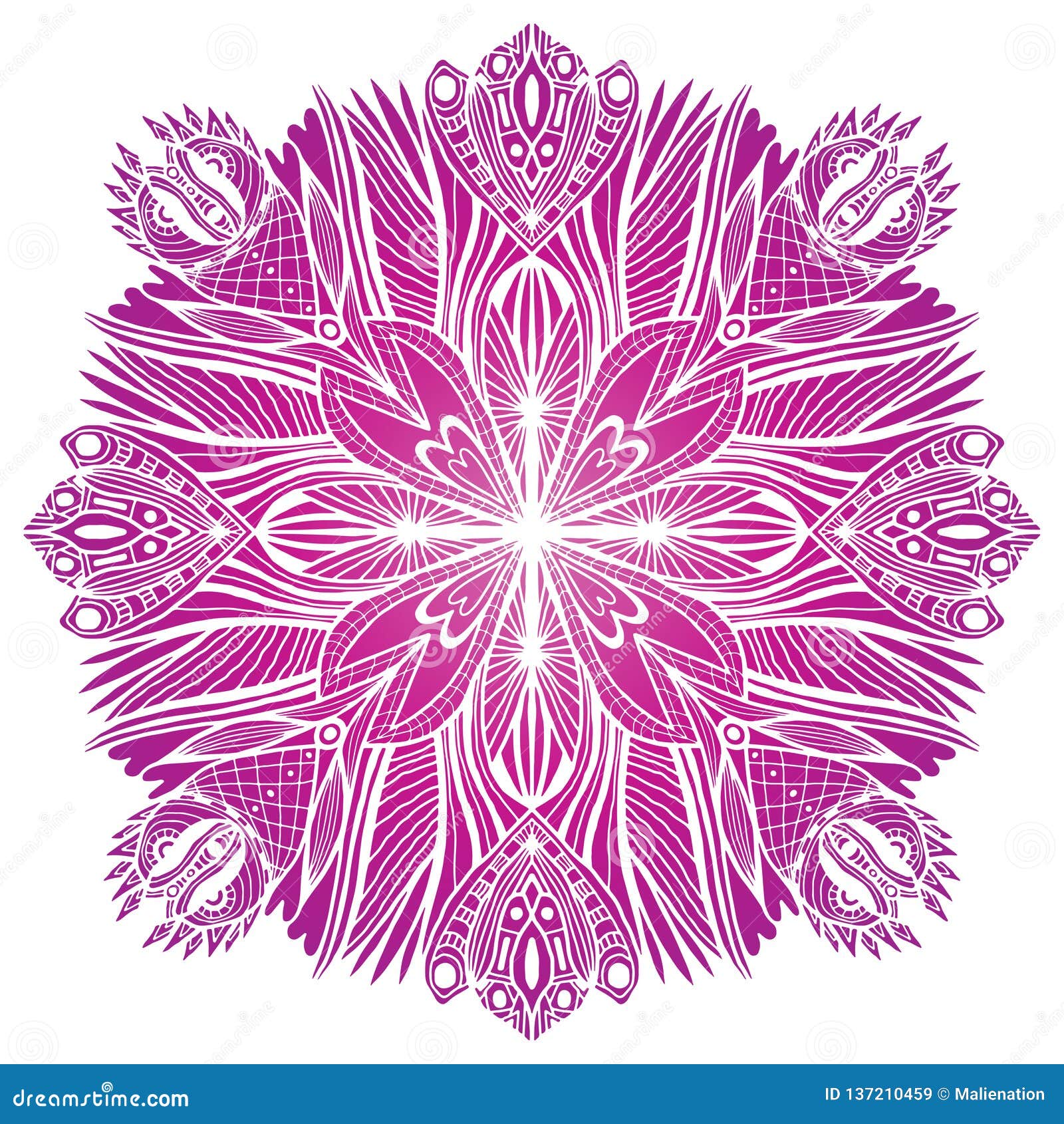Mandala Pink Background. Magic Pattern Background. Vector Mandala ...