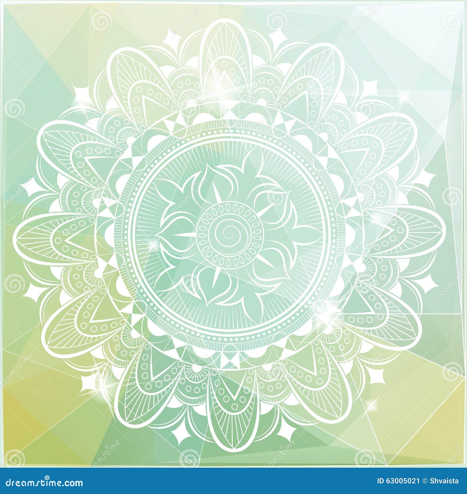 Mandala on Polygon Background Stock Vector - Illustration of background ...