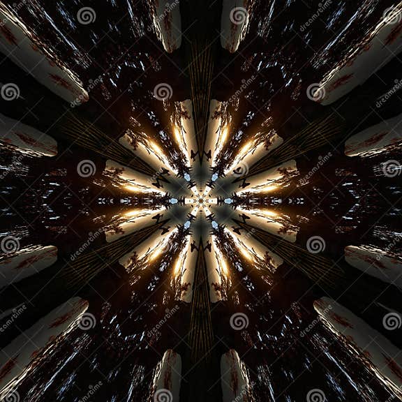 A Mandala with a Radiant Pattern of Light Beams Emerging from a Central ...