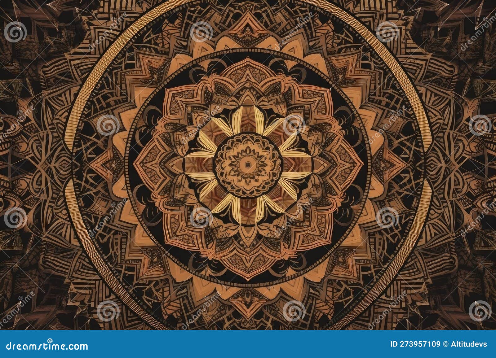 Mandala with Repeating Geometric Patterns and Sacred Geometry Stock ...