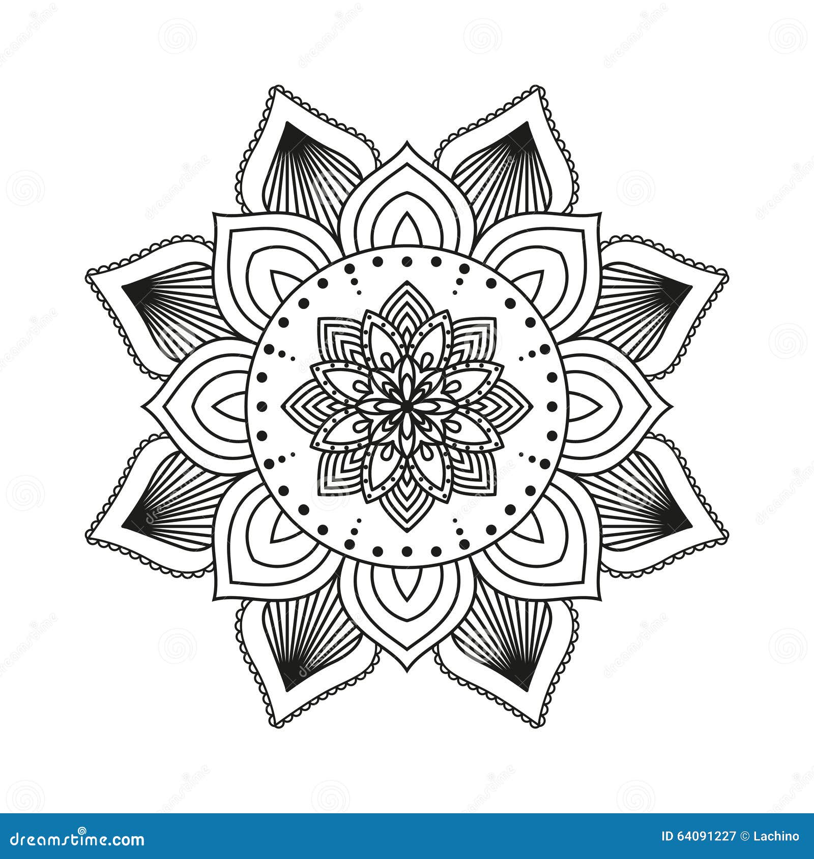 Mandala rond d'ornement illustration de vecteur. Illustration of ...