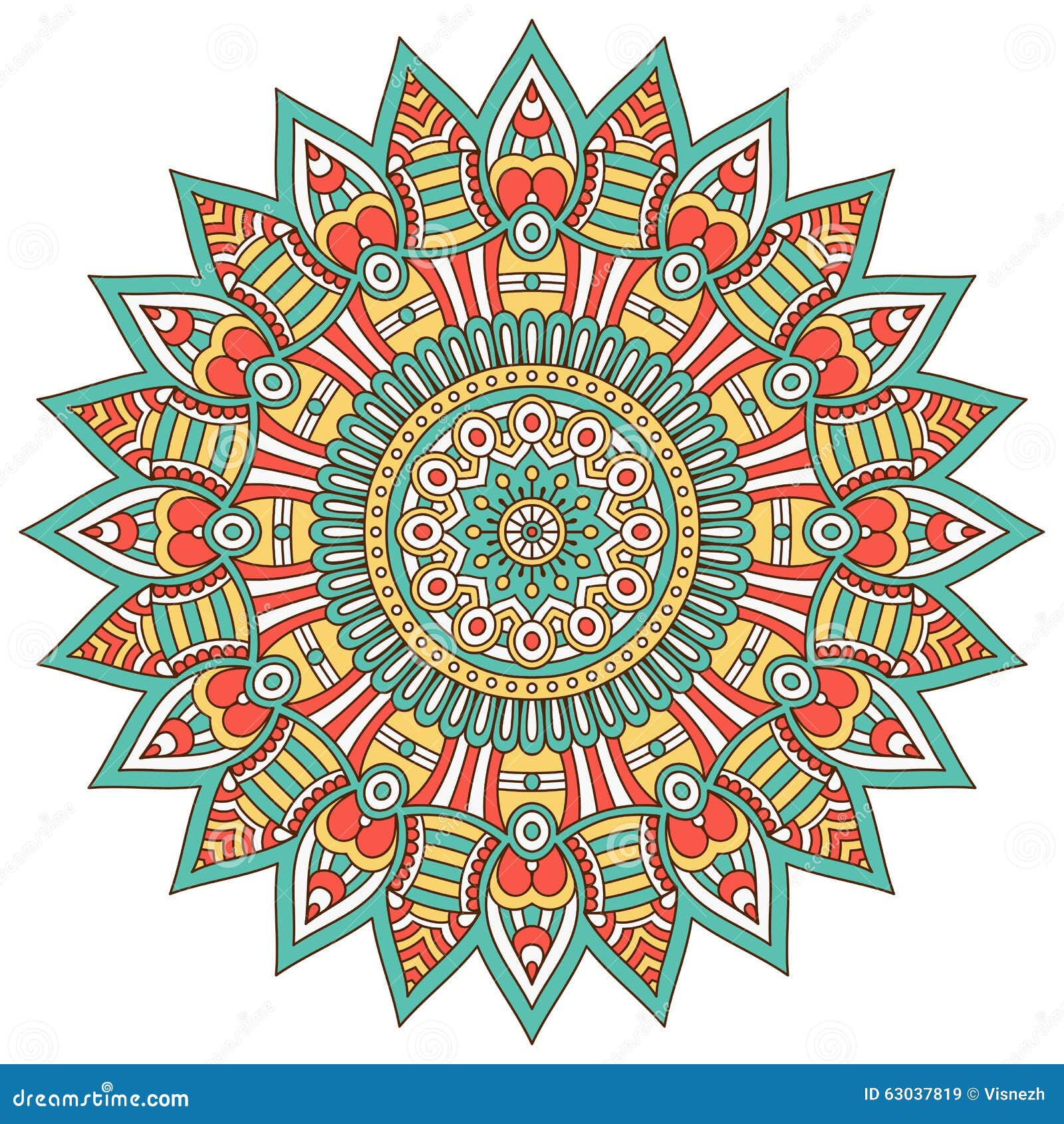 Mandala rond de vecteur illustration de vecteur. Illustration du ...