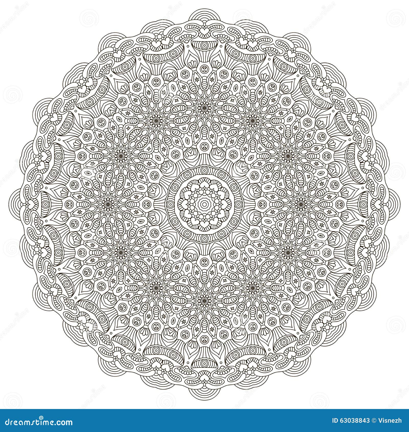 Mandala rond de vecteur illustration de vecteur. Illustration du fleur ...