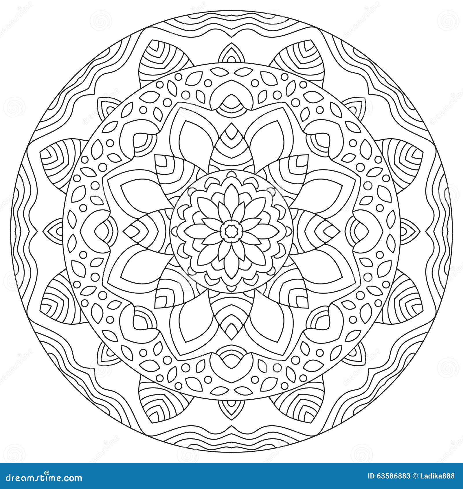 Mandala Rond Géométrique De Modèle Illustration de Vecteur ...